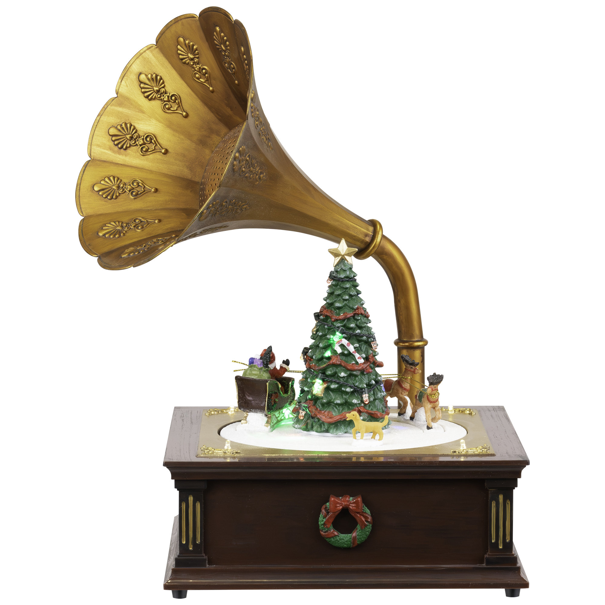 Northlight Seasonal LED Lighted And Musical Gramophone Animated ...