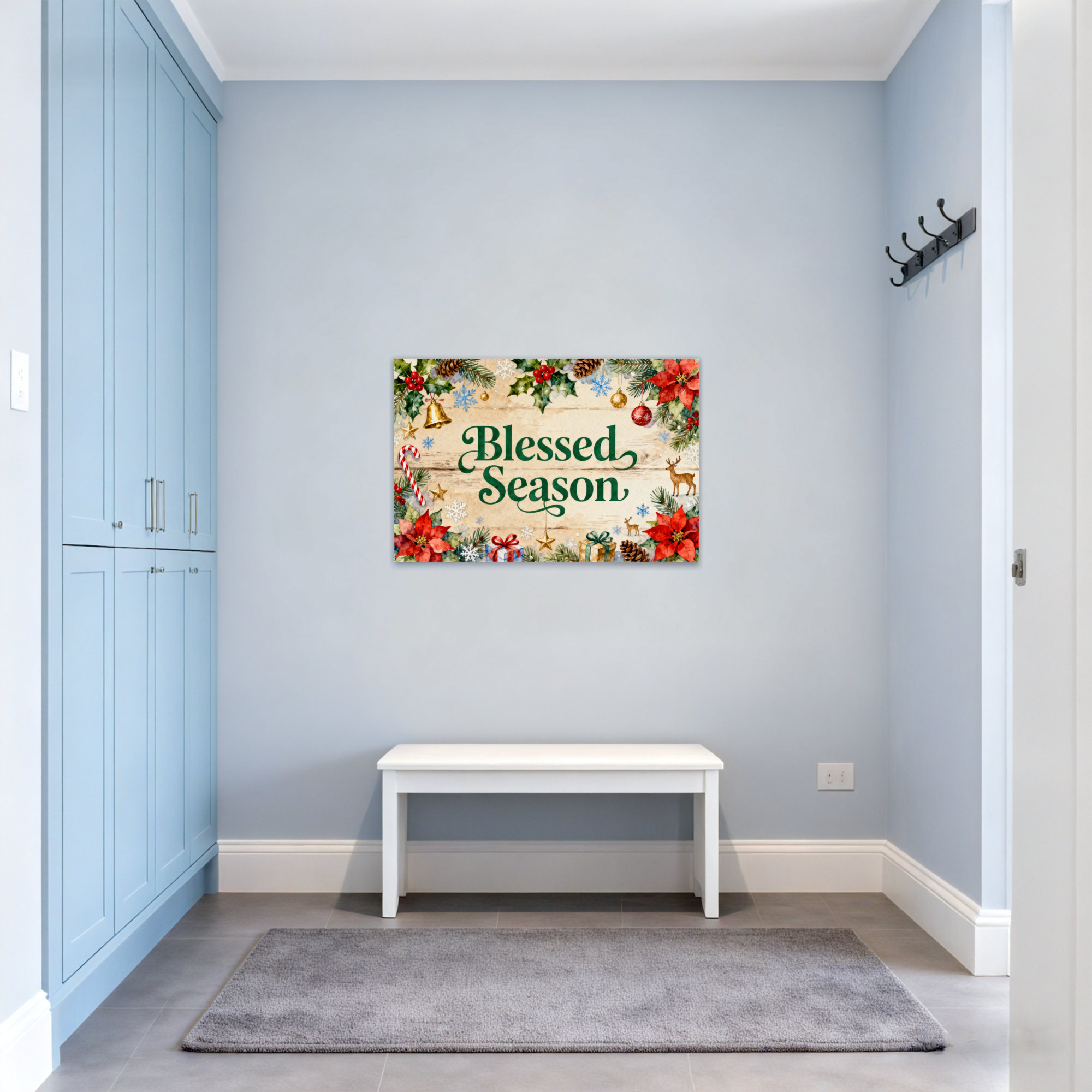 August Grove® Christmas Christmas Decorations Wood Background Holiday ...