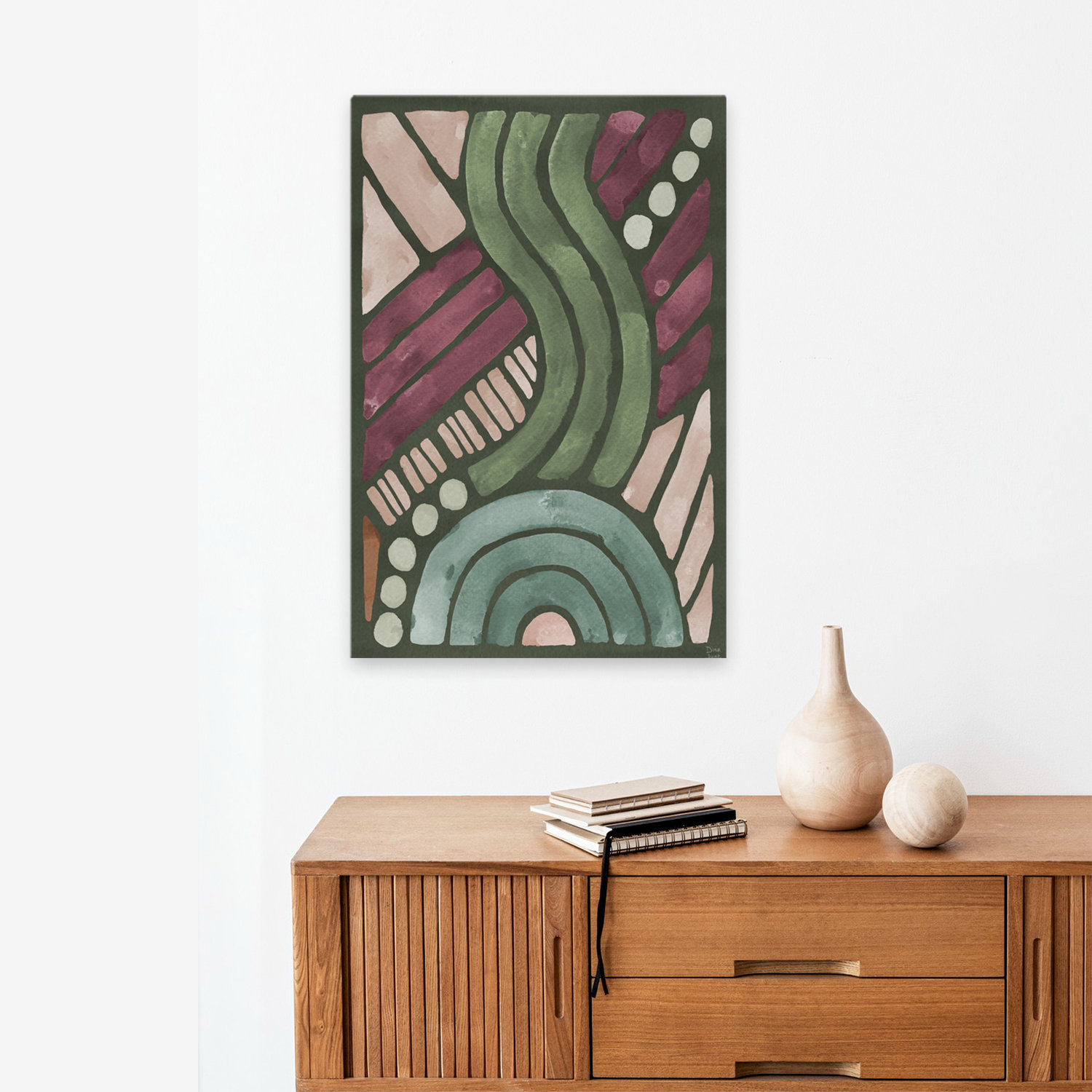 Orren Ellis Impressions VII Contemporary Abstract Blue Arch Brown | Wayfair