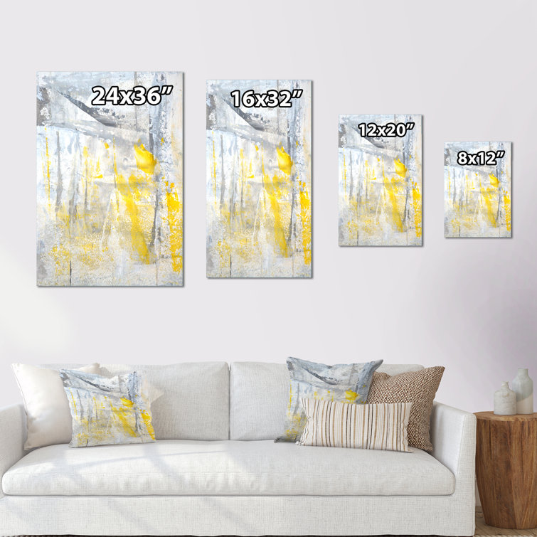 Wrought Studio Grey And Yellow Merging Abstract XII - Modern ...