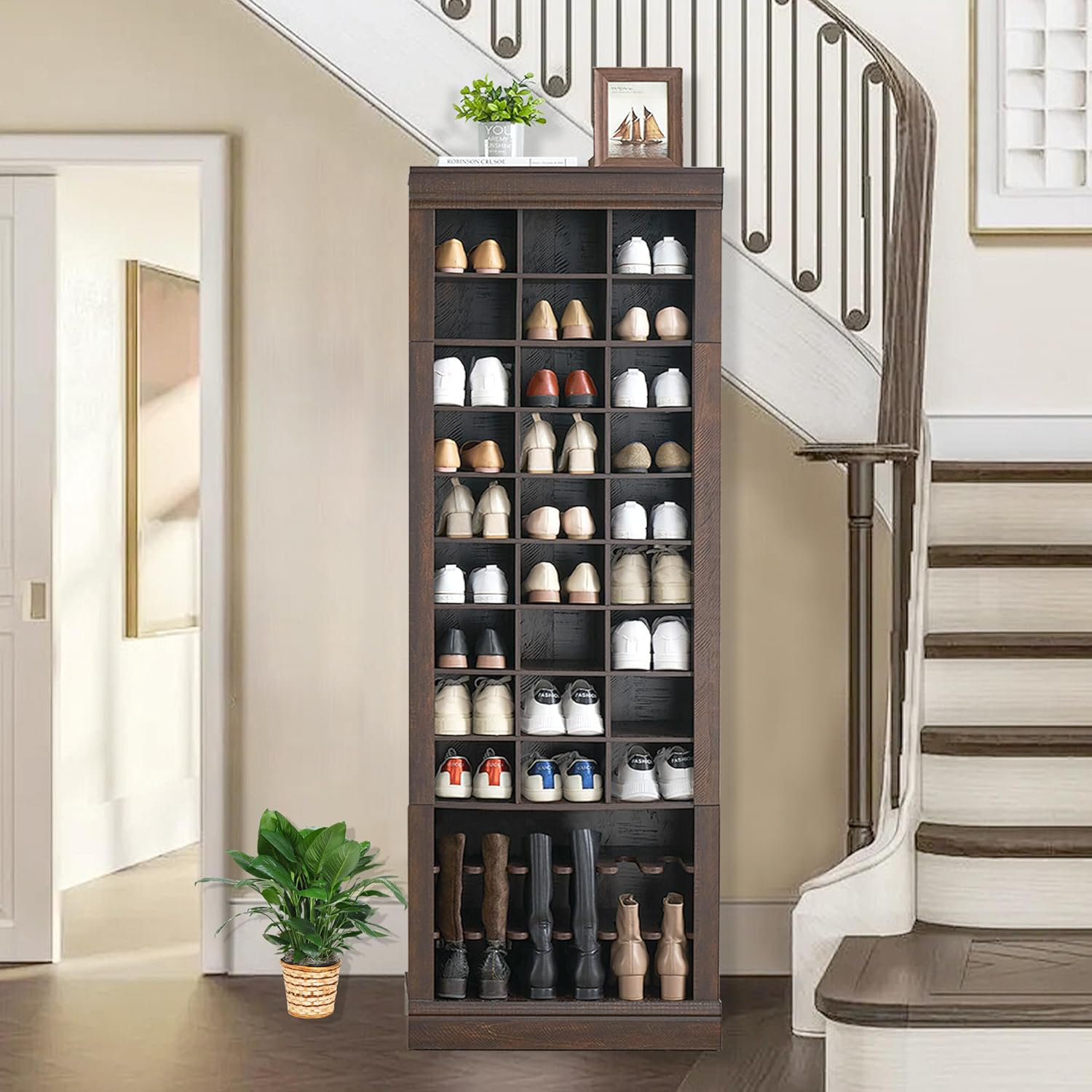 Red Barrel Studio® Shoe Cabinet, 10-Tier Entryway Shoe Storage Cabinet ...