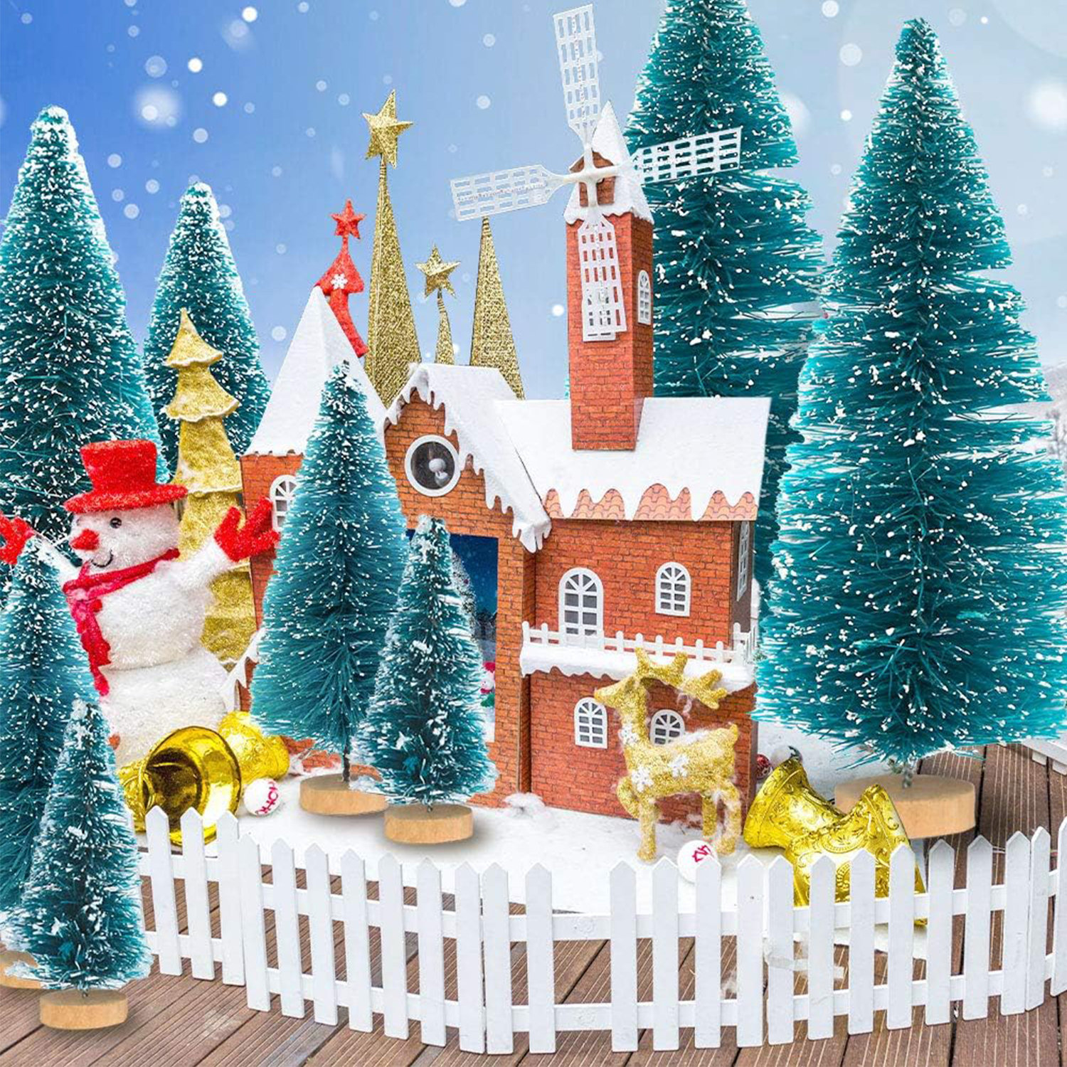 The Holiday Aisle® Artificial Mini Christmas Trees, 43PCS Mini Pine ...