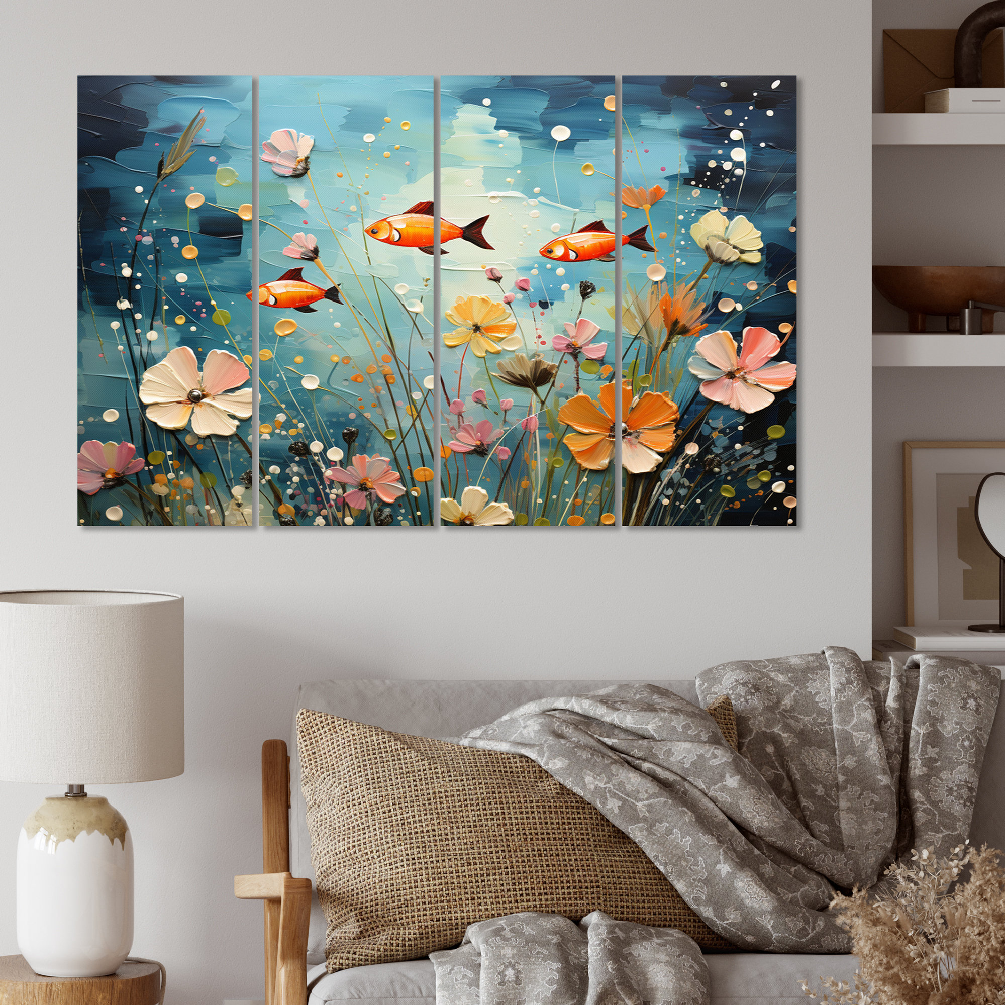 Design Art Aquariums Aquatic Dance Pointillism I - Nautical & Beach ...