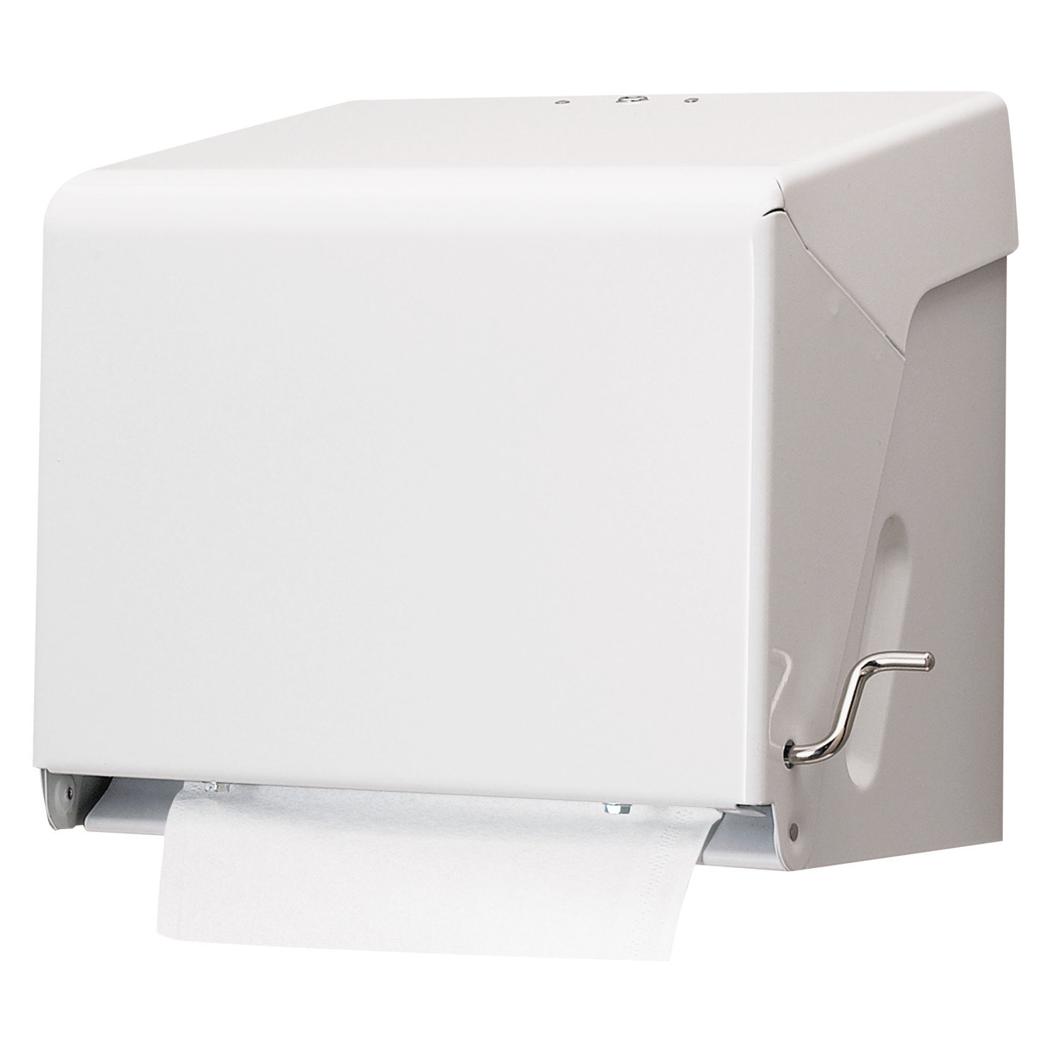 San Jamar Tear-N-Dry Essence Crank Towel Dispenser in White Enamel ...