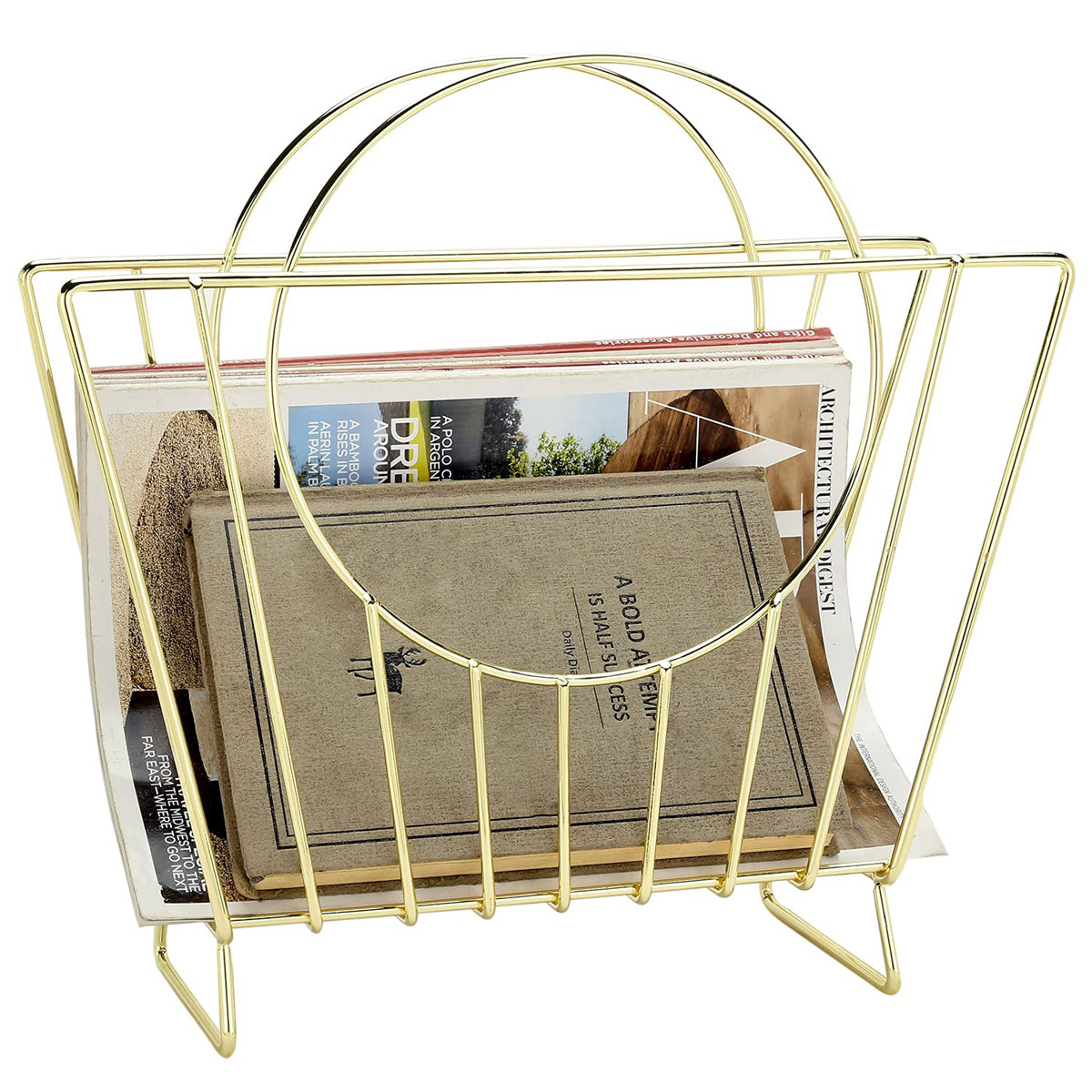 Mercer41 Earla Gold Magazine Holder Rack | Wayfair
