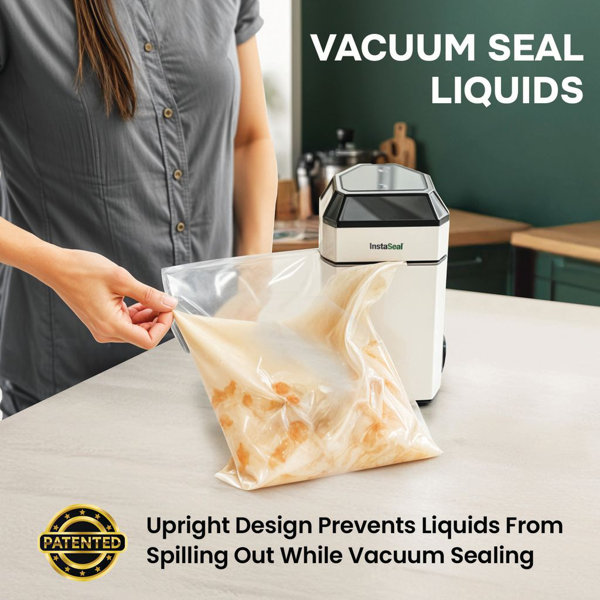 Instaseal Airtight Double Seal Upright Bag Food Vacuum Sealer With 12 ...