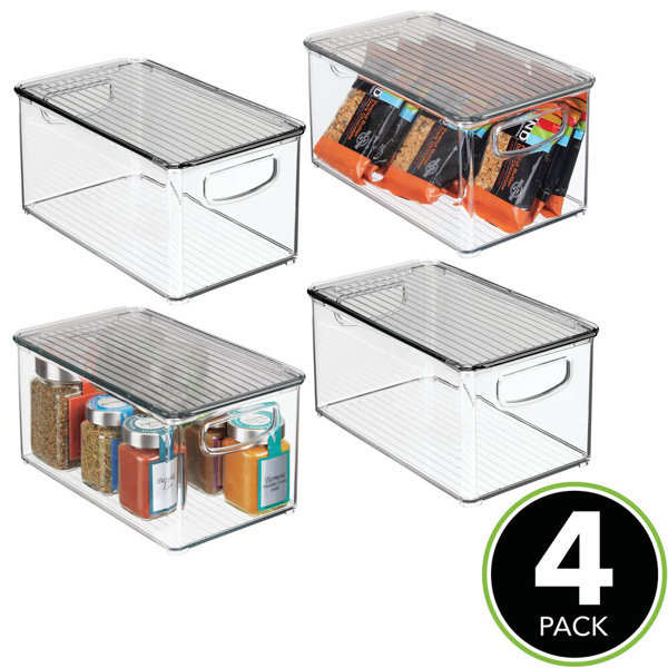 mDesign Plastic Deep Kitchen Storage Bin Box, Lid/Handles & Reviews ...