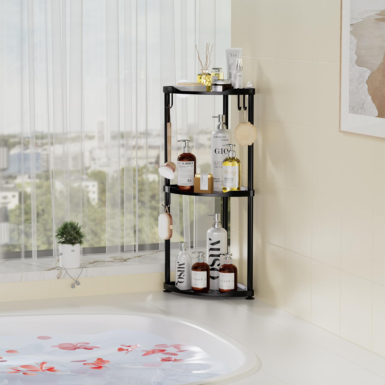 Latitude Run® Corner Shower Caddy Standing, 3 Tier Stainless Steel ...