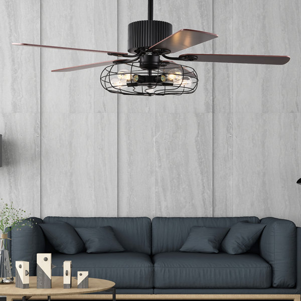 Williston Forge 52" Lauder 5 - Blade Caged Ceiling Fan with Remote ...