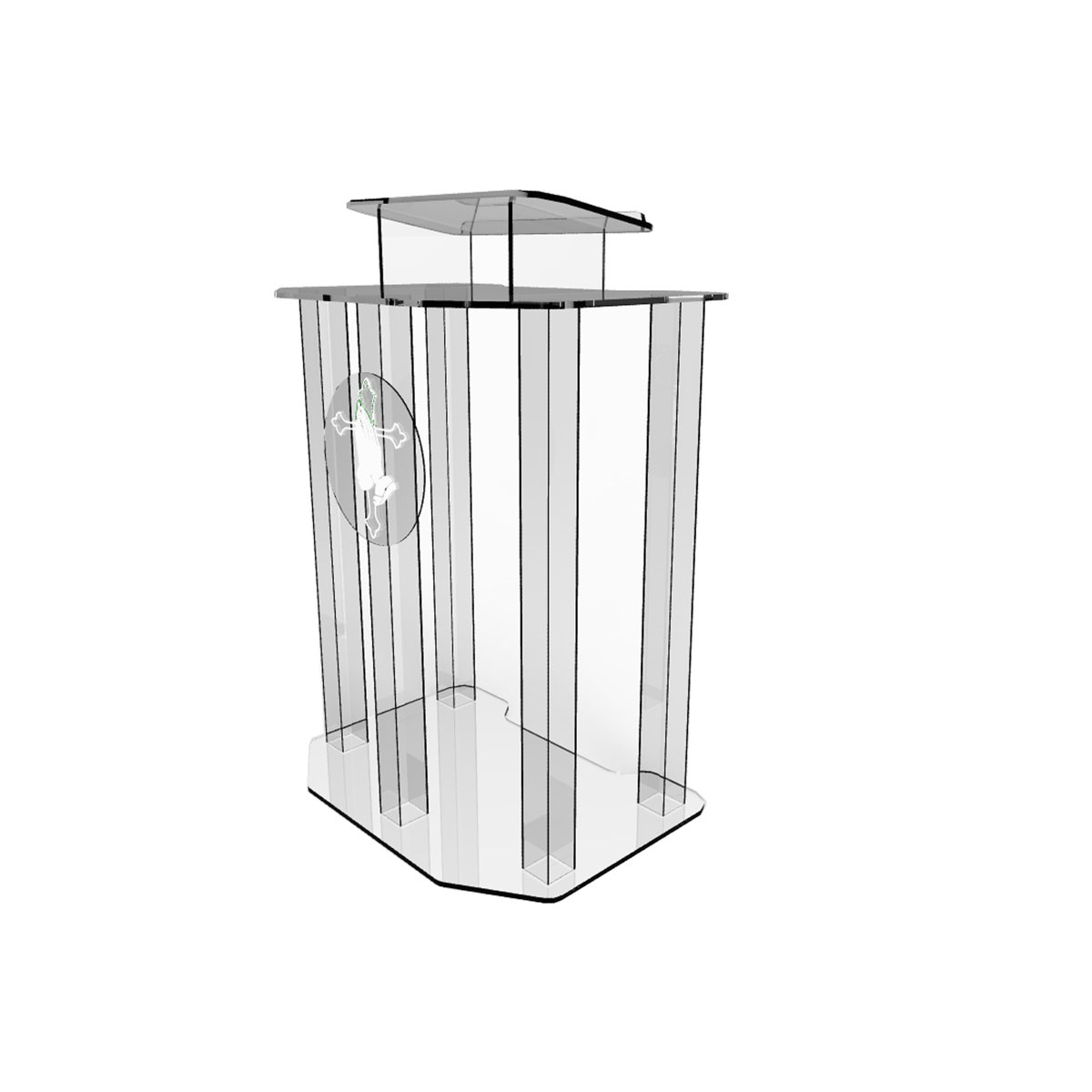 FixtureDisplays Acrylic Podium Wood Pulpit Large Lecterm for Church ...