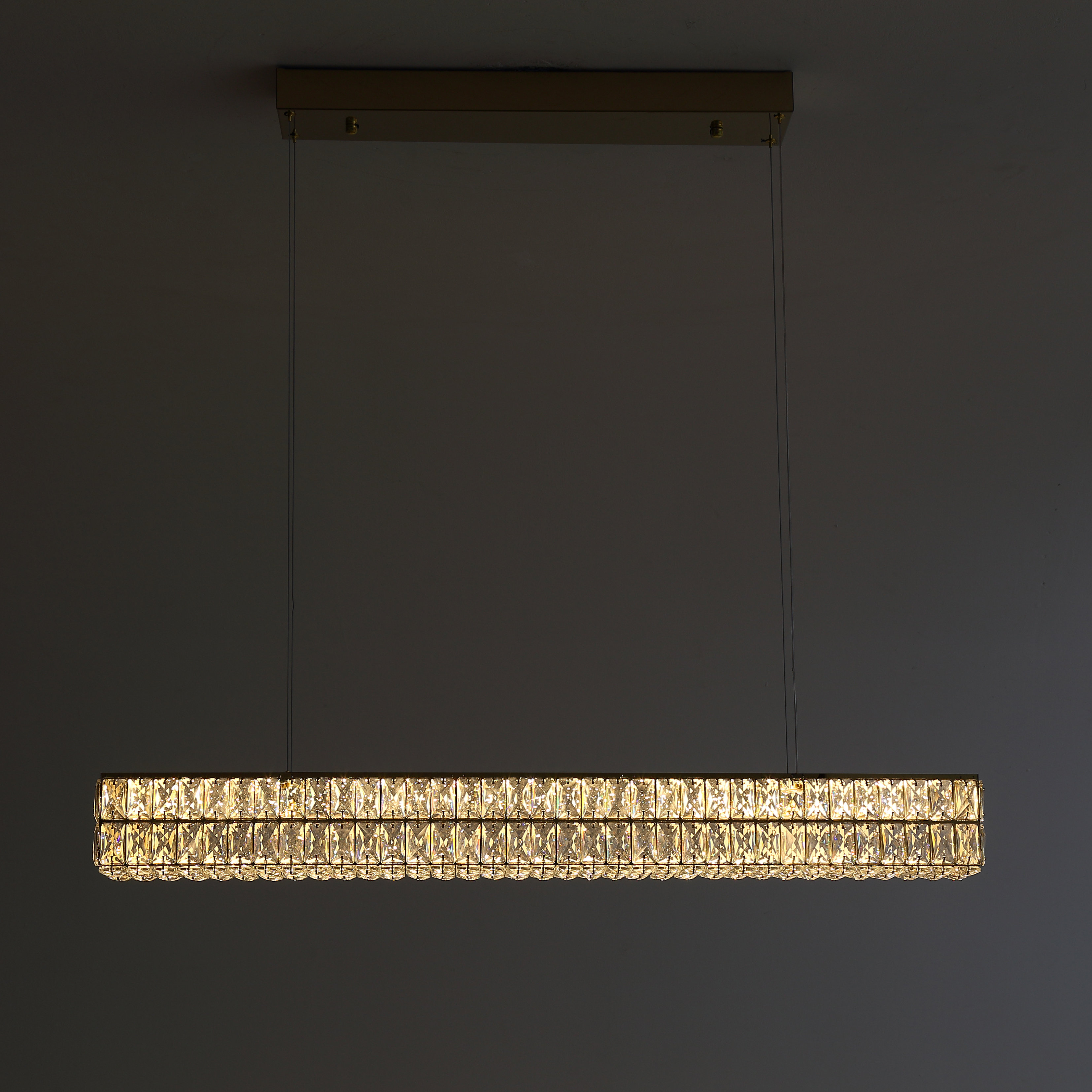 Mercer41 40inch Gold Linear Chandelier Kitchen Hanging Lamps Over Table ...