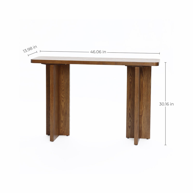 Millwood Pines 46-Inch Wide Wood Console Table in Walnut Finish | Wayfair