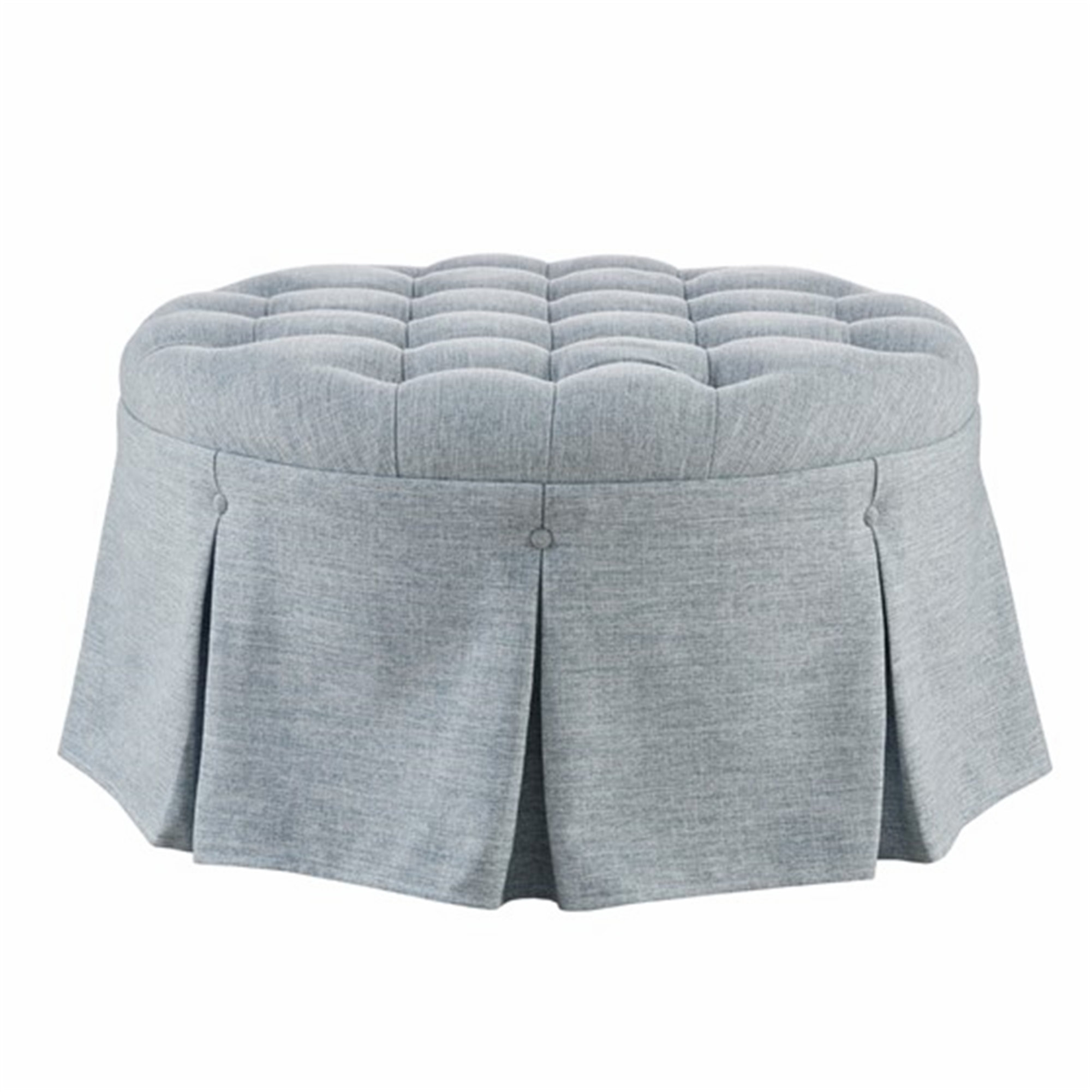 Red Barrel Studio® Tufted Round Ottoman For Home, Indoor Small Ottoman ...