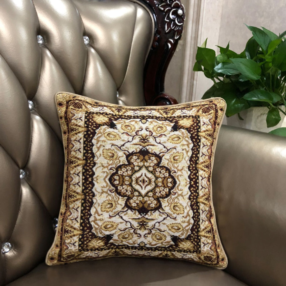 DaDa Bedding Damask 16" Throw Pillow Cover | Wayfair