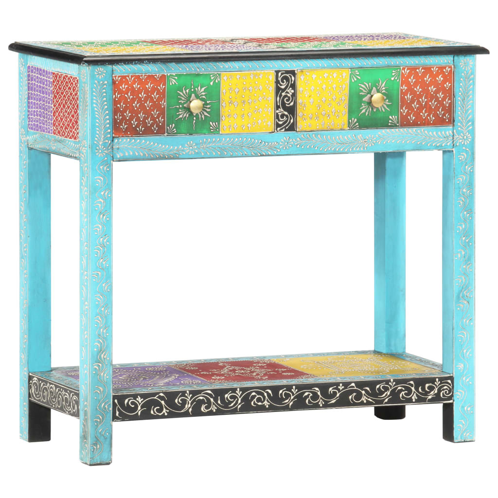 Bungalow Rose Hand Painted Console Table 31.5"X13.8"X29.5" Solid Mango ...