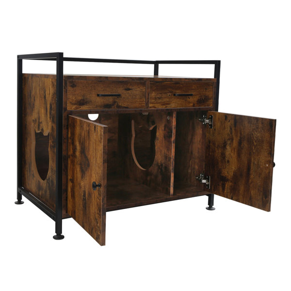 Tucker Murphy Pet™ Wooden Cat Litter Box Cabinet Pet House End Table ...