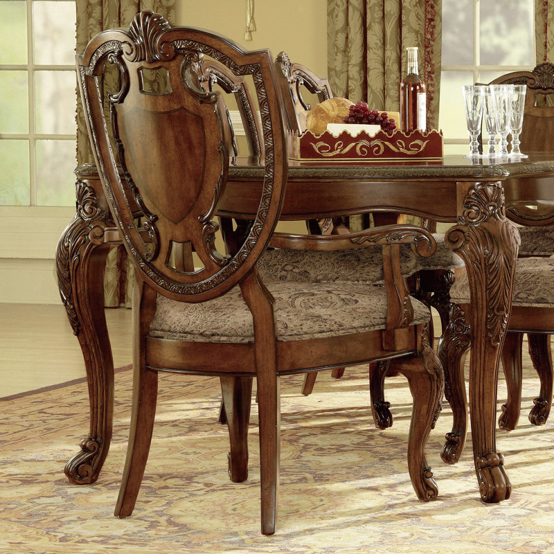 A.R.T. Old World Shield Back Arm Chair in Distressed Cherry | Wayfair