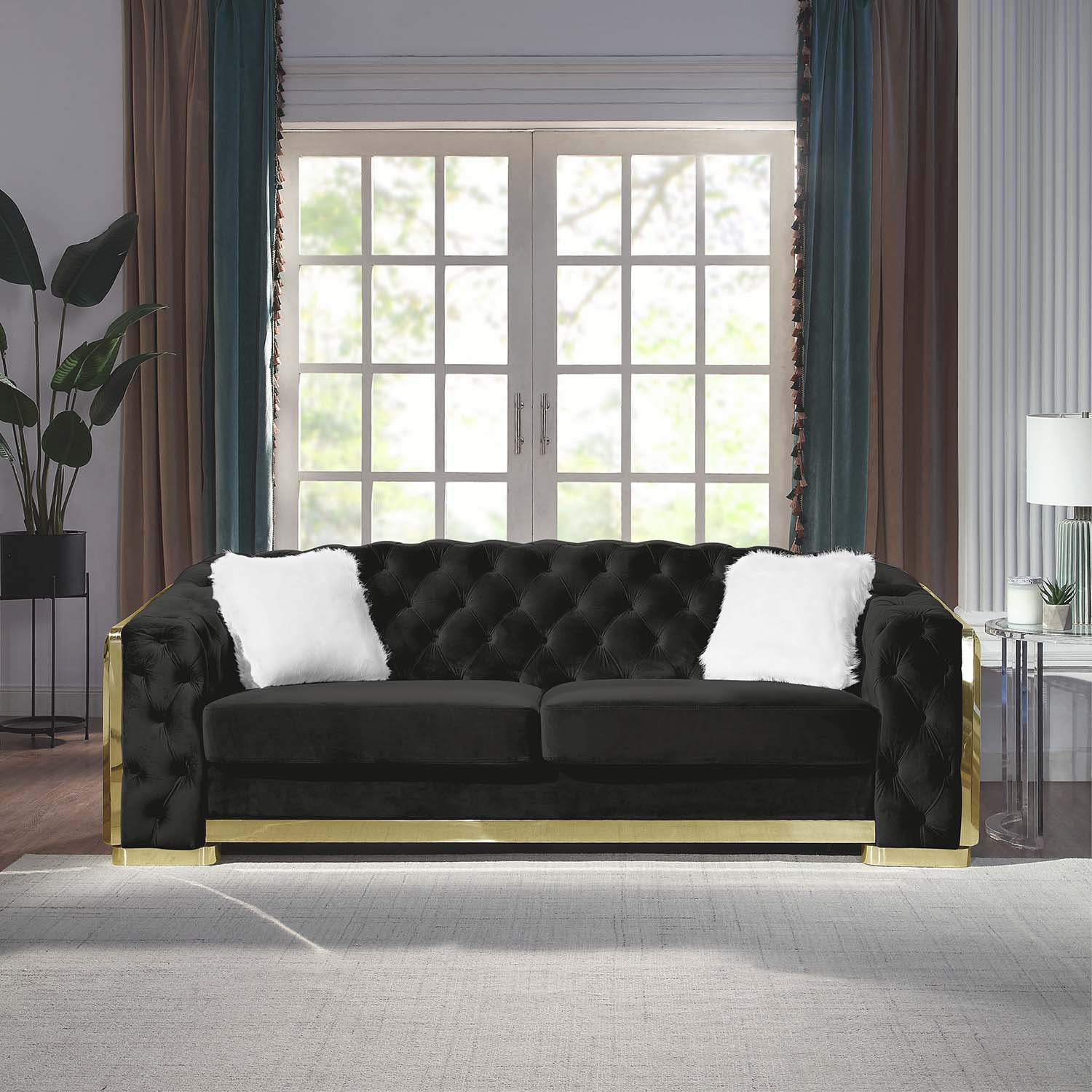 Rosdorf Park Kattleya 92'' Velvet Square Arm Curved Sofa | Wayfair