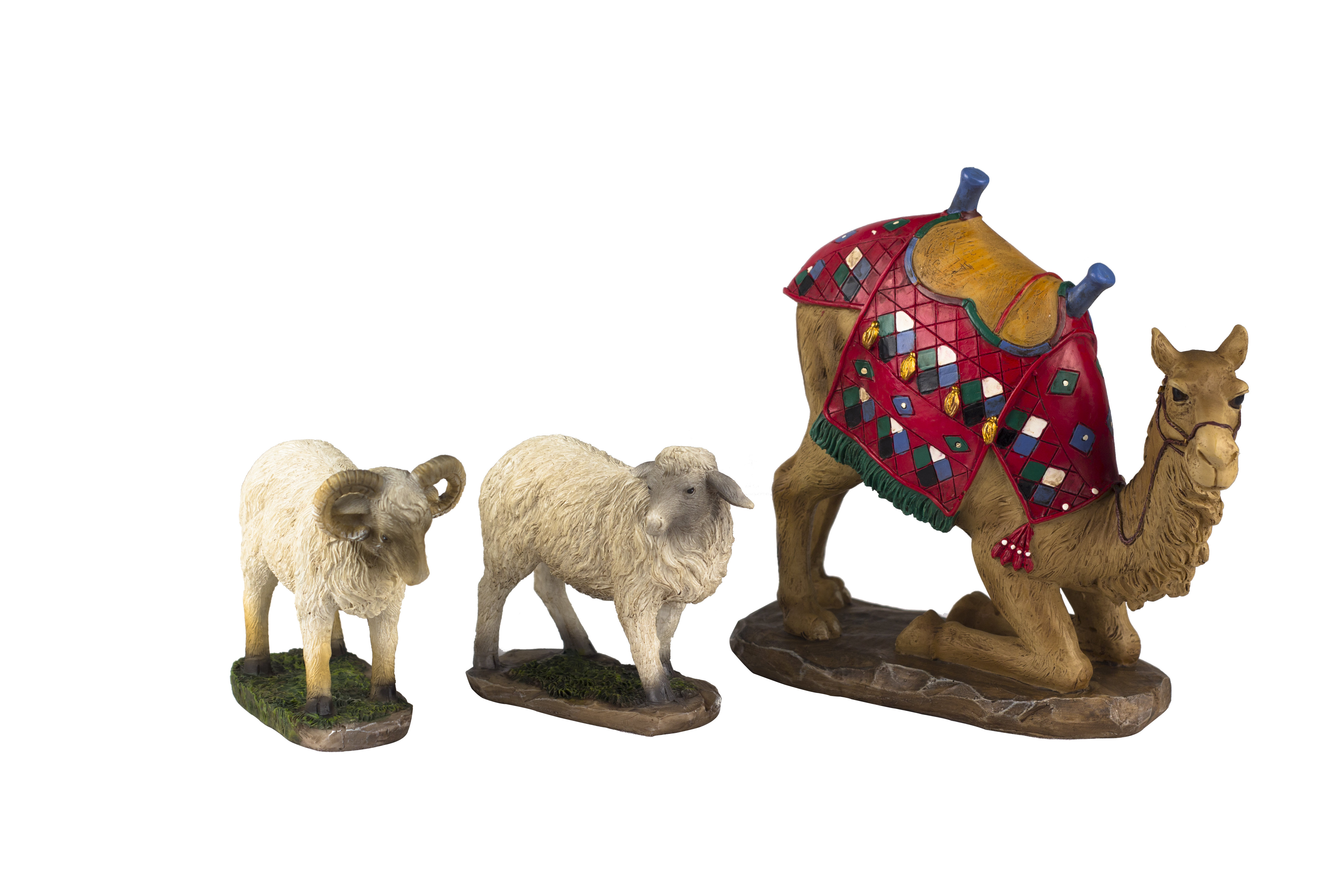 Queens of Christmas 3 Piece Camel and Awassi Sheep Figurine Set ...