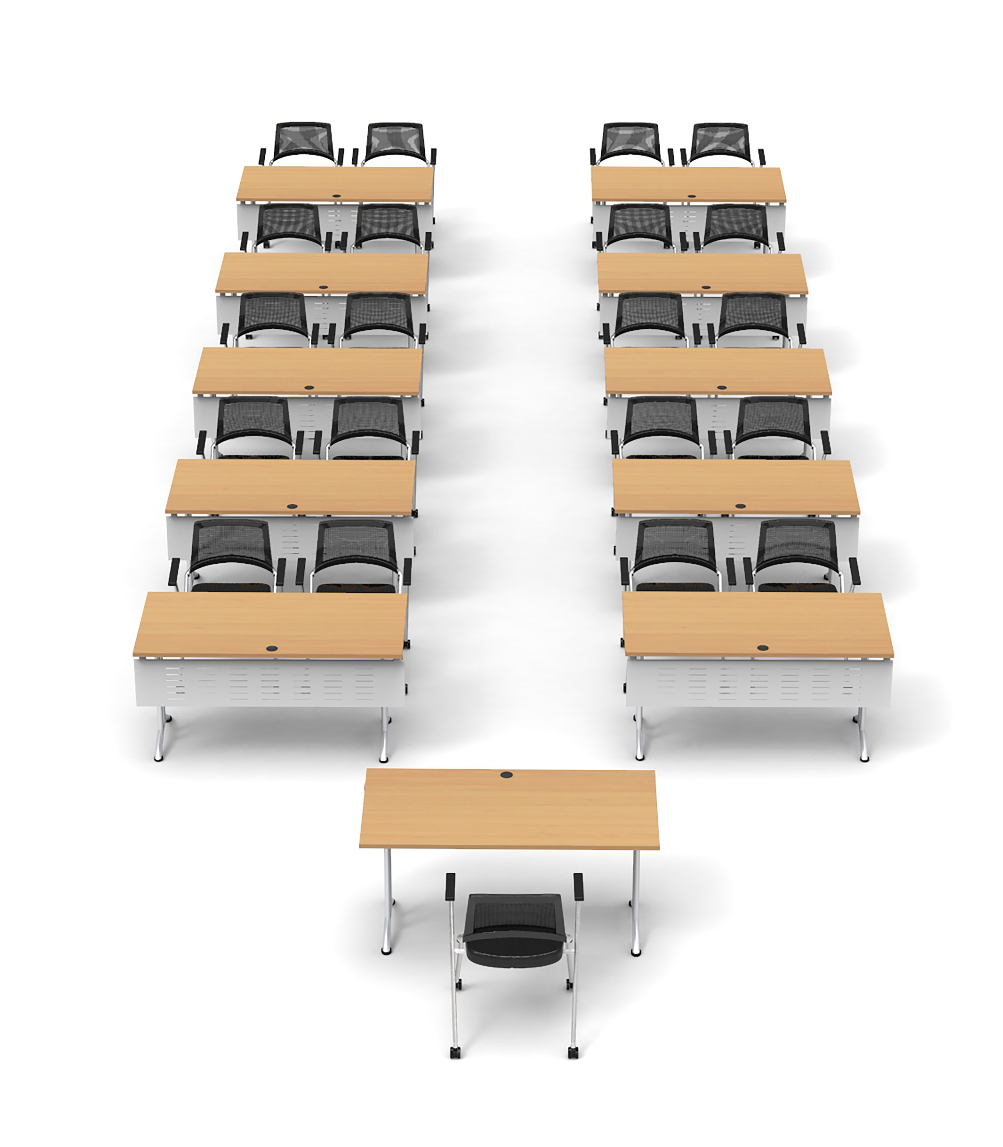 TeamWORK Tables 21 Person Training Meeting Seminar Tables with Modesty ...