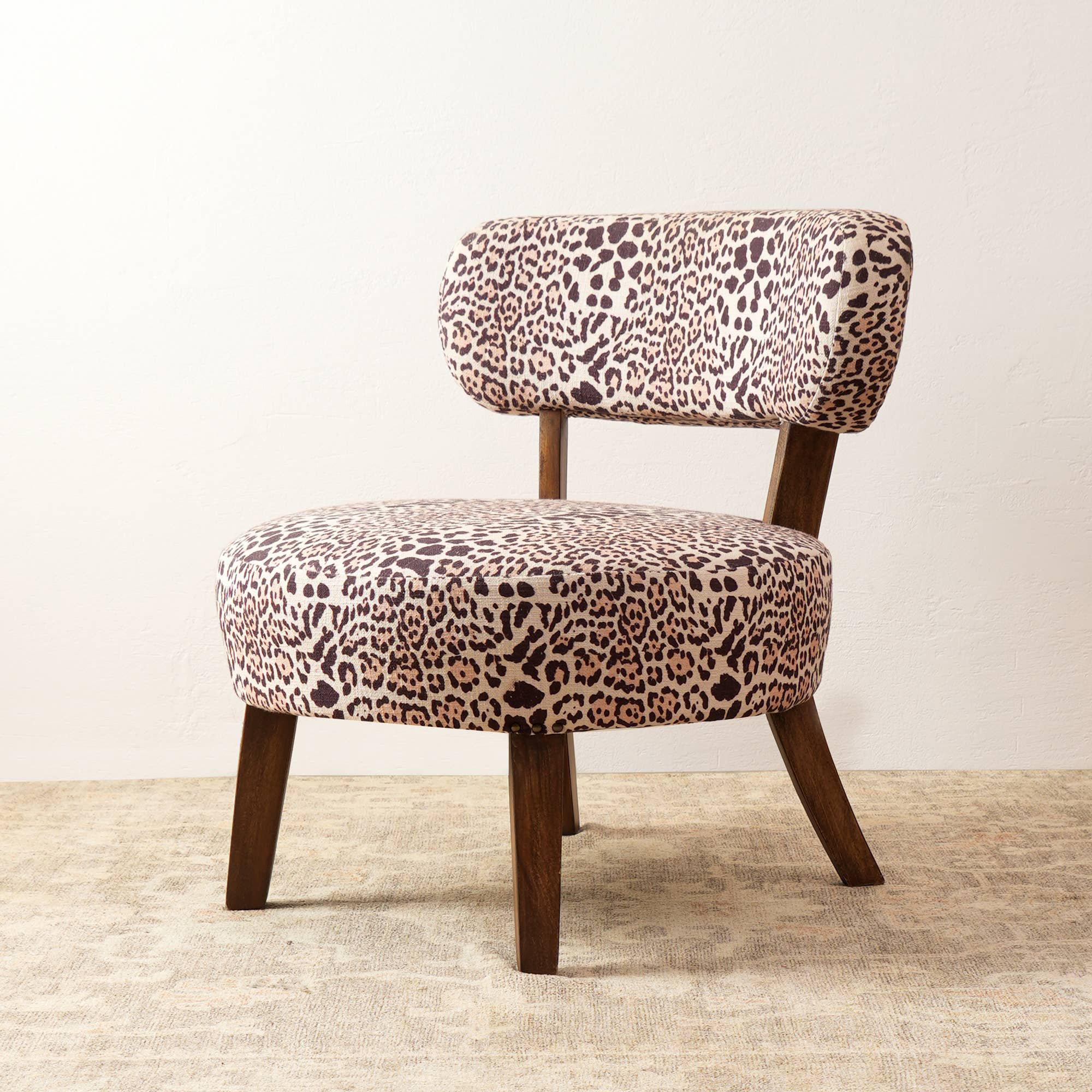 Rosdorf Park Cheetah Print Lounge Chair With Solid Wooden Legs-24X27X29 ...