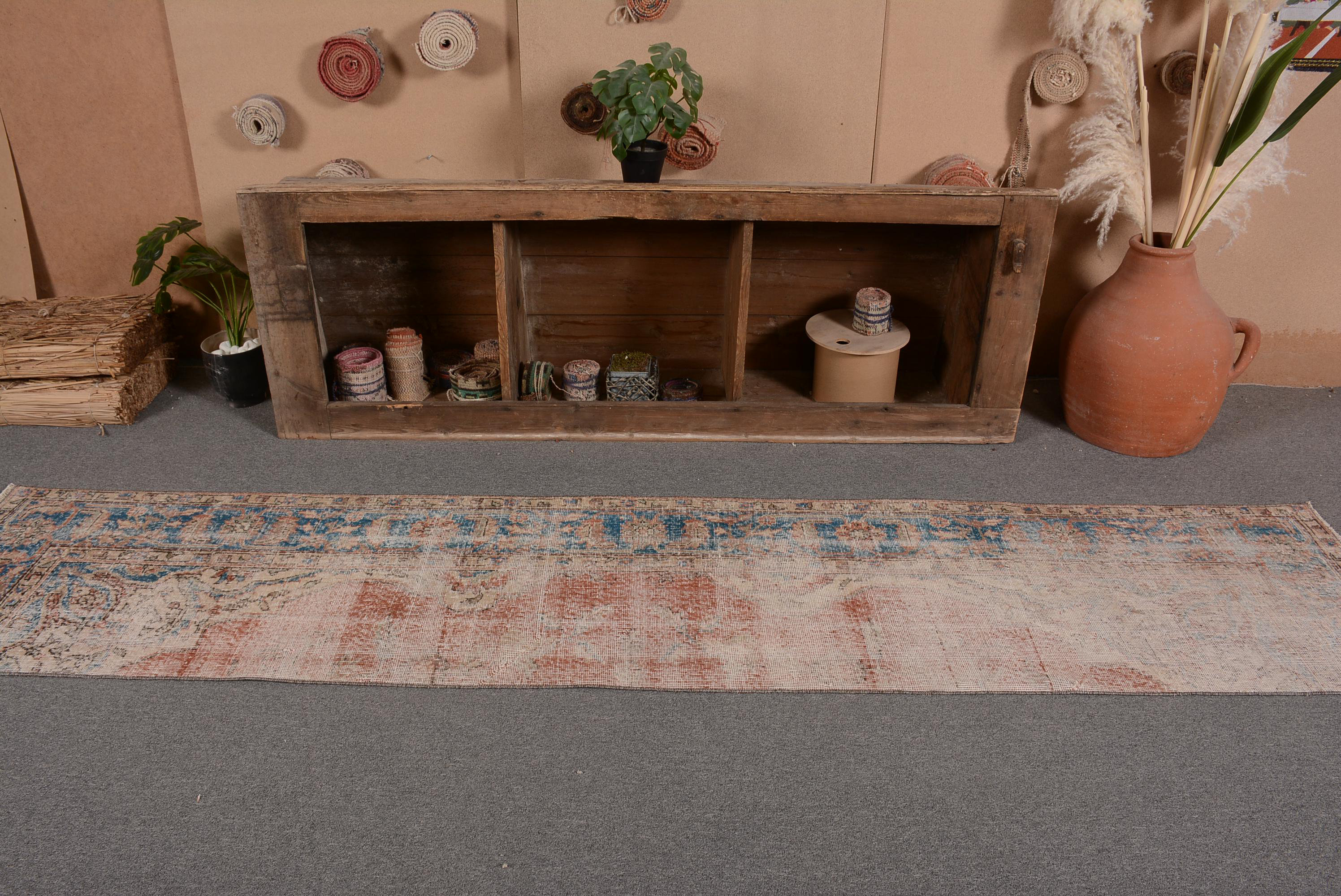 Isabelline Red Boho Rug, Moroccan Rugs, 2x9.8 ft Runner Rugs, Vintage ...