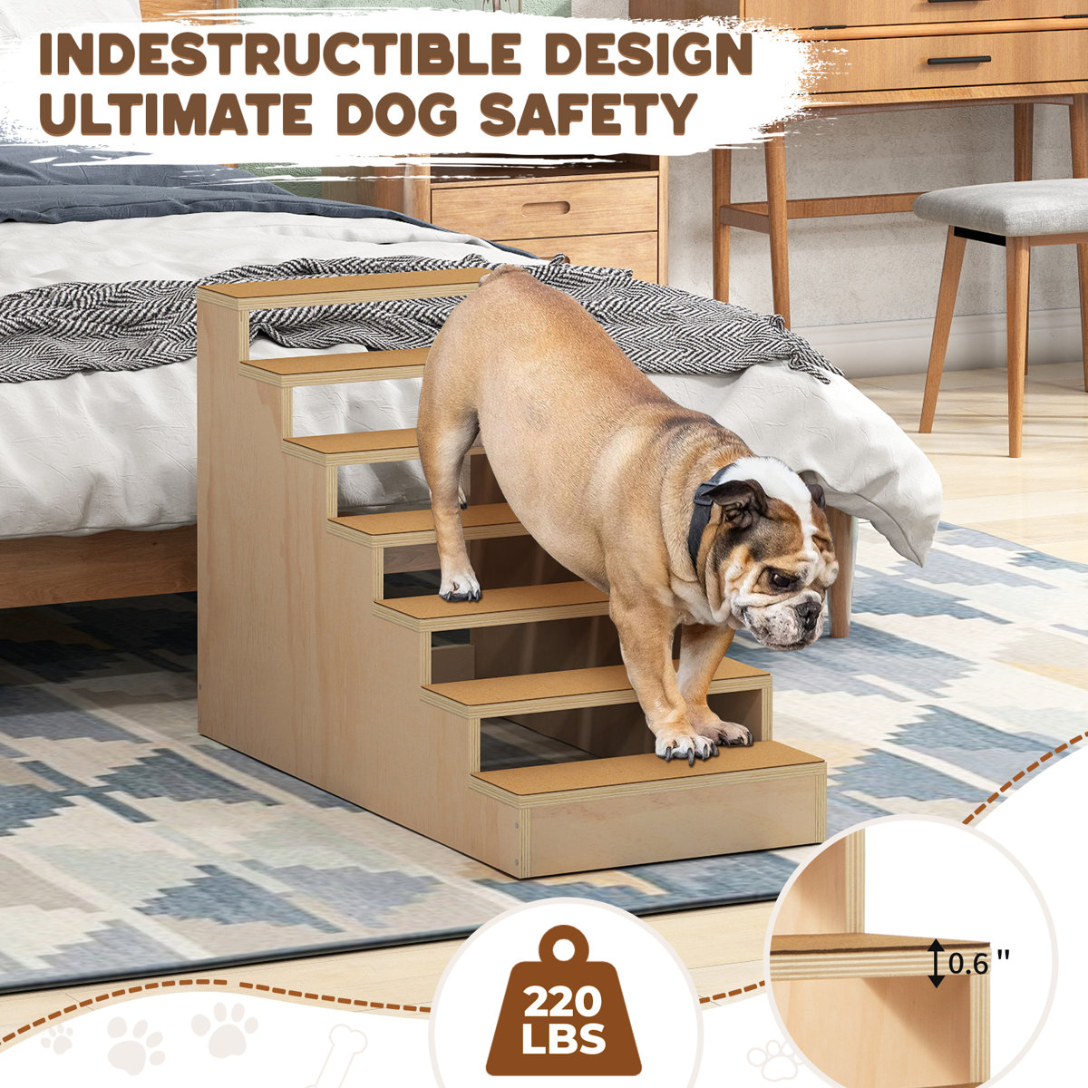 Tucker Murphy Pet™ Danka 7-Step Dog Stairs, Nonslip Bottom & Reviews ...