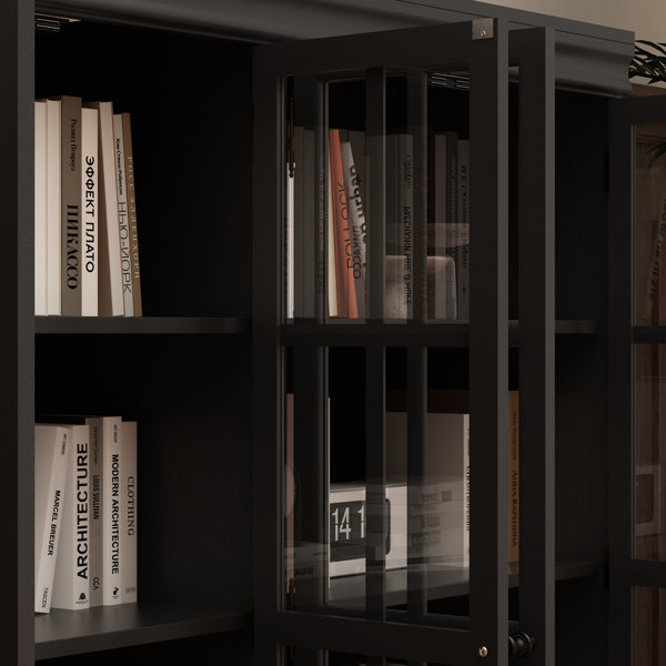 Lark Manor™ Amaziah 94.4" Elegant 8-Door Glass Display Sideboard with ...