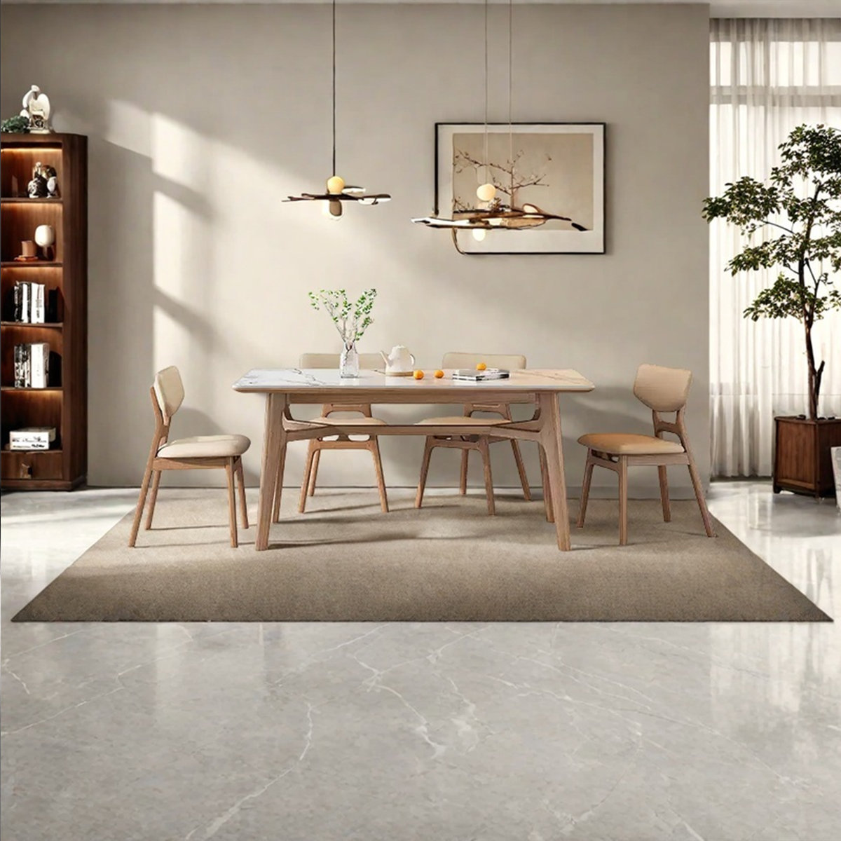 Corrigan Studio® Simple small Japanese rock plate dining table | Wayfair
