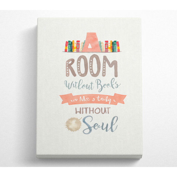 Happy Larry A Room Without Books Canvas Watercolour | Wayfair.co.uk