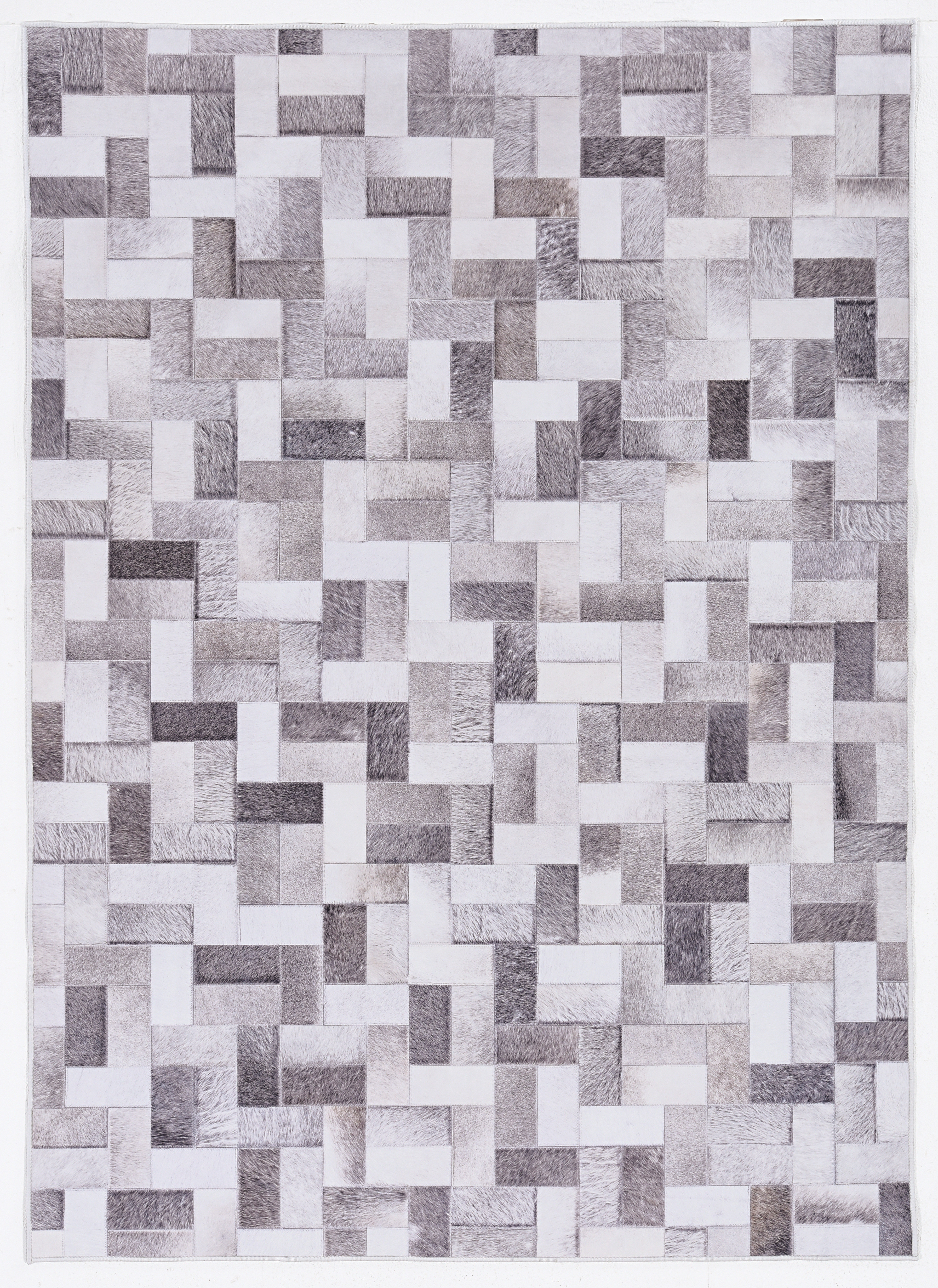 Union Rustic Jameown Patchwork Faux Cowhide Gray/Black Printed Area Rug ...