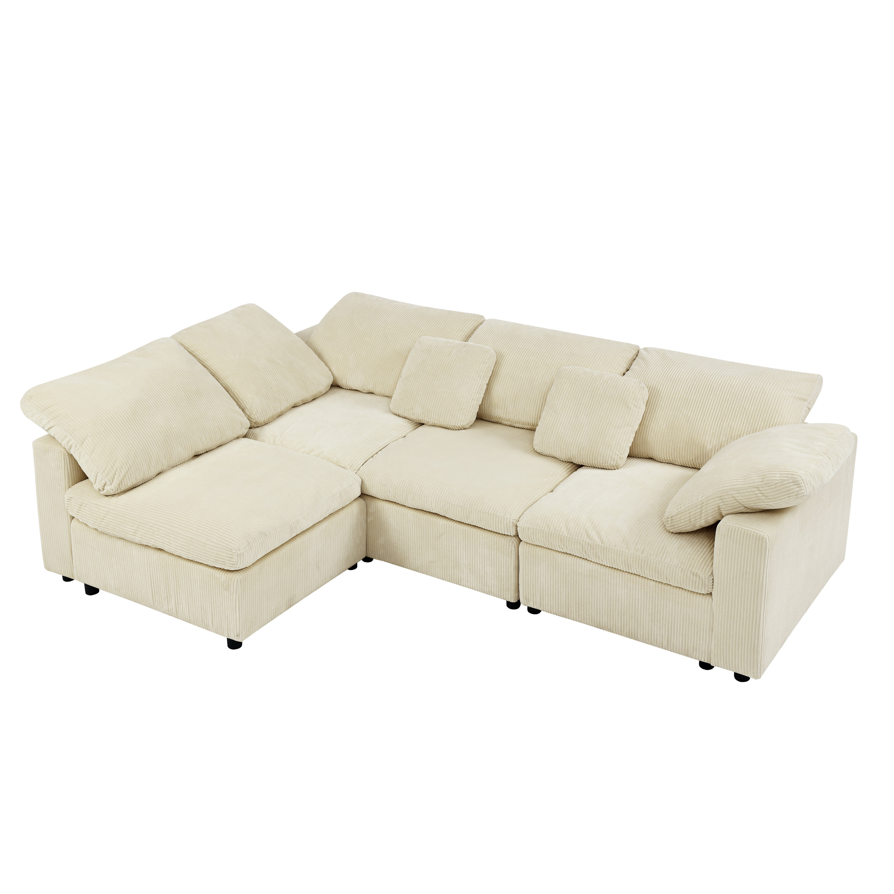 Red Barrel Studio Rhoswen 143' 'Wide Corduroy Oversize Sectional Sofa ...