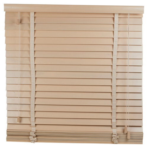 Symple Stuff Real Wood Venetian Blinds Horizontal Wooden Slat Valance ...