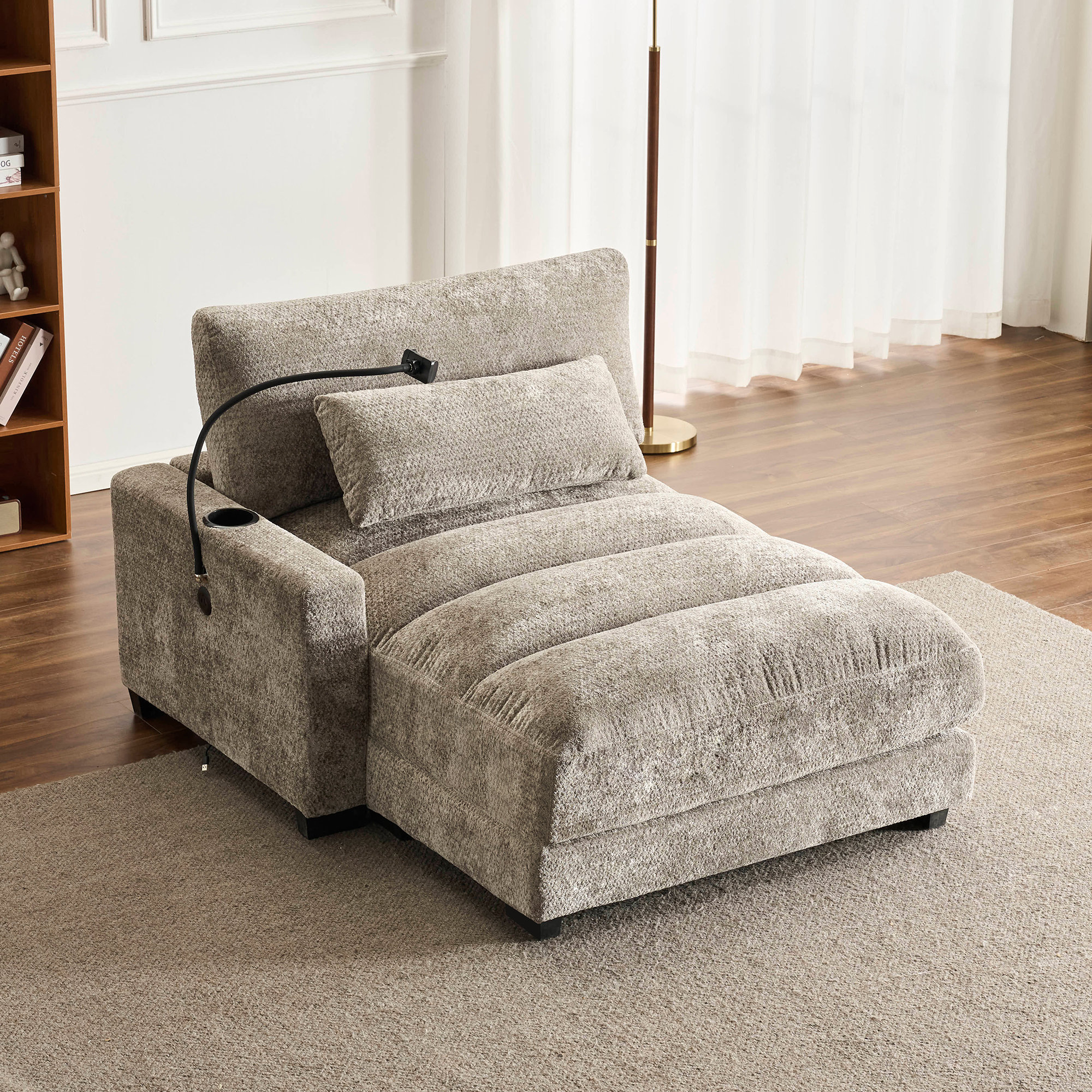 Latitude Run® 45.27" One-Arm Chaise Lounge Upholstered Lounge Chair ...