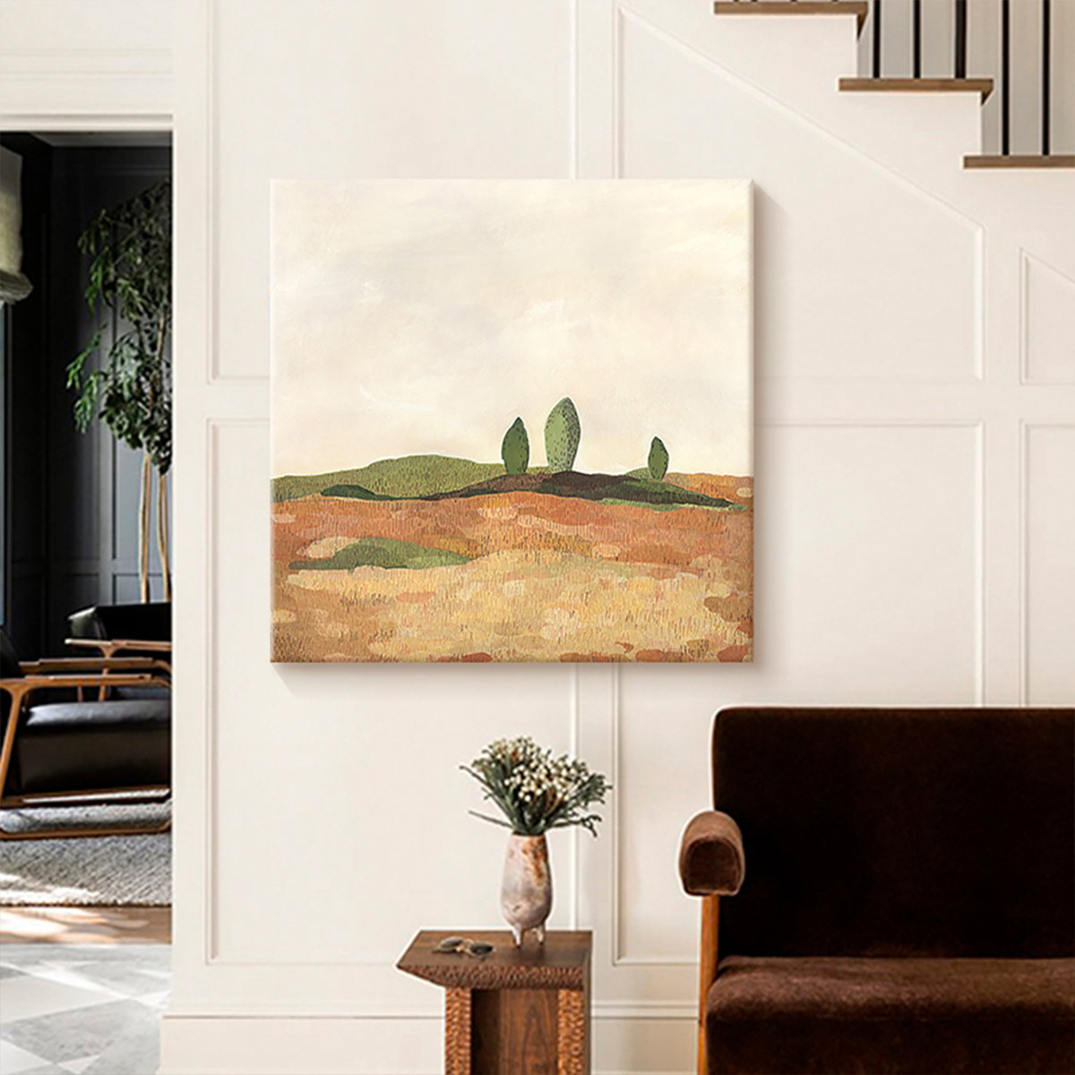 Organix Oasis Abstract desert oasis landscape hand-painted oil painting ...