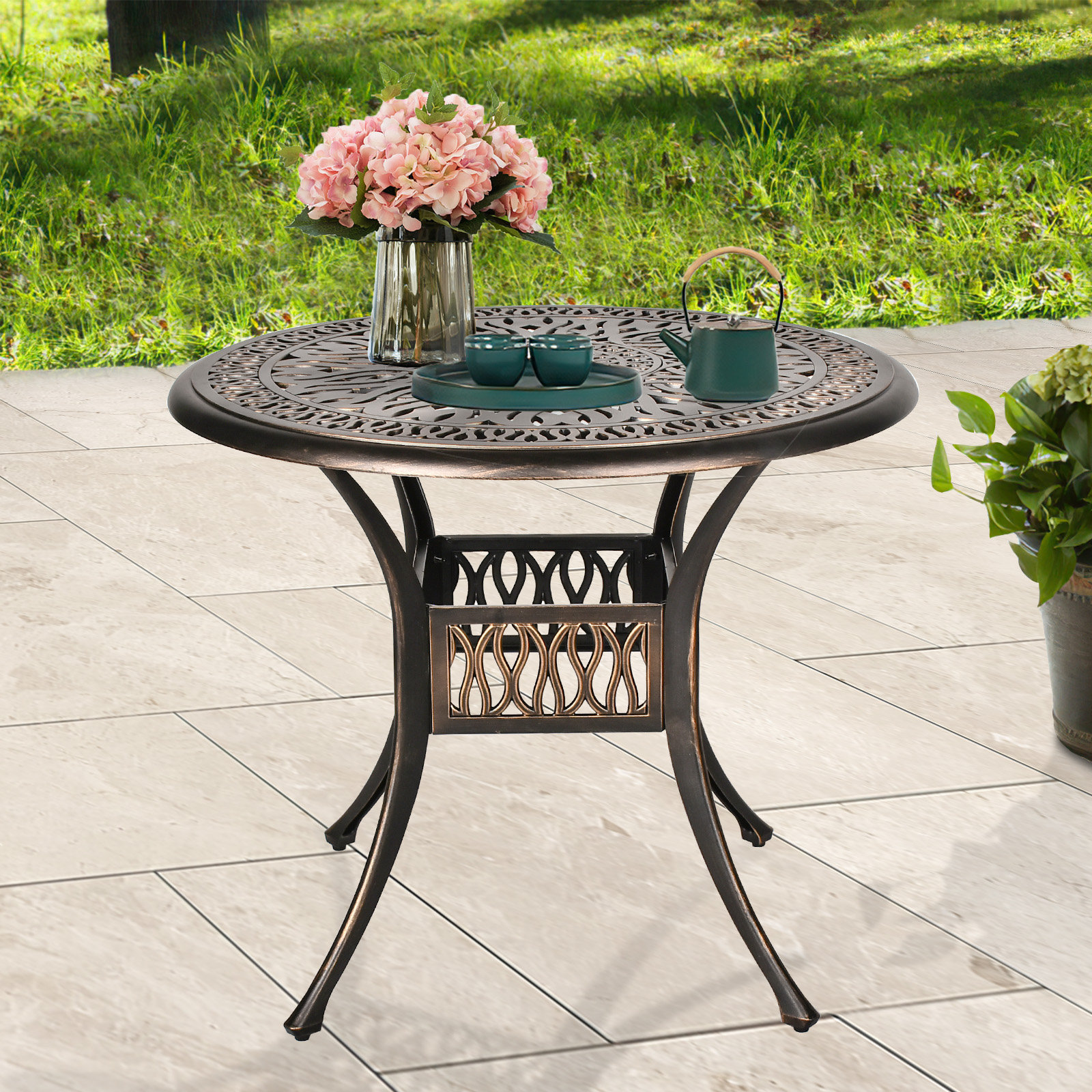 Bloomsbury Market Akshara Metal Bistro Table | Wayfair
