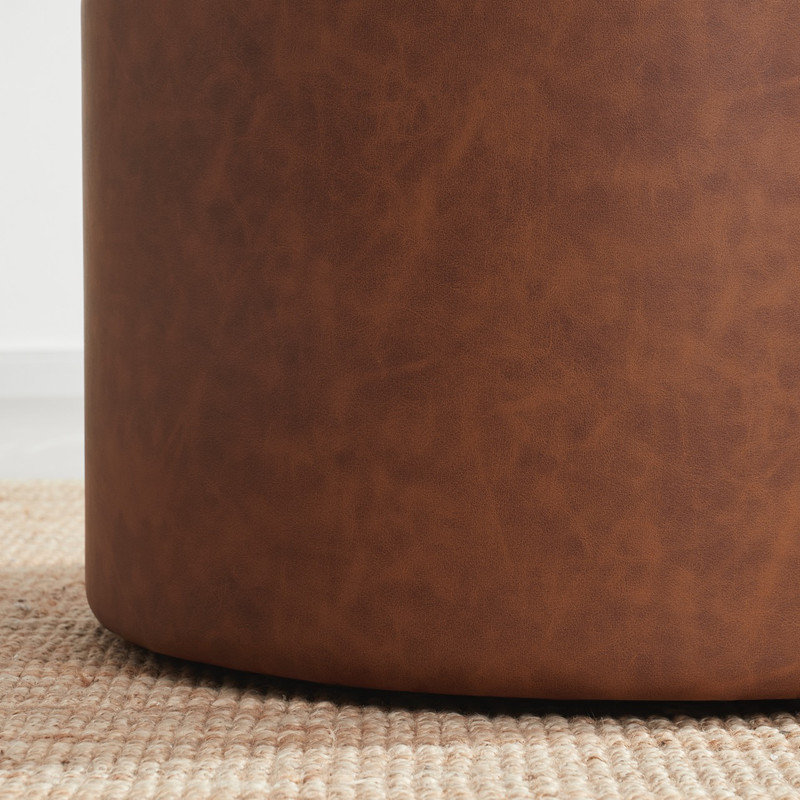 Ebern Designs Large Round Storage Ottoman Coffee Table Ottoman With ...