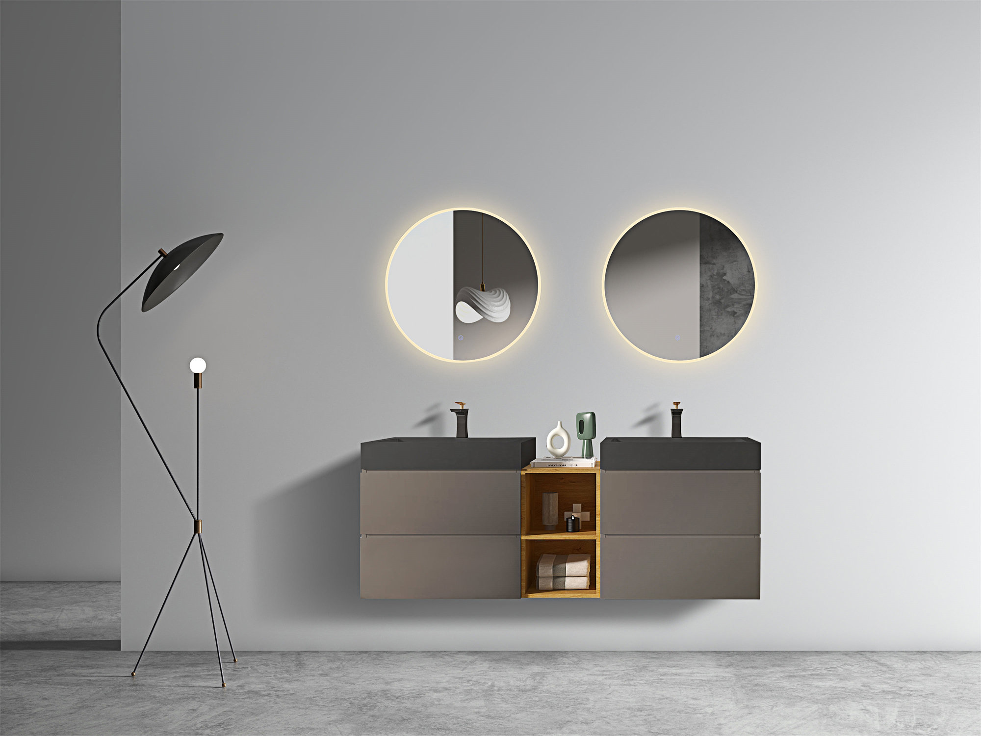 Darby Home Co U095-Alice60w-102 Alice 60" Space Bathroom Vanity With ...