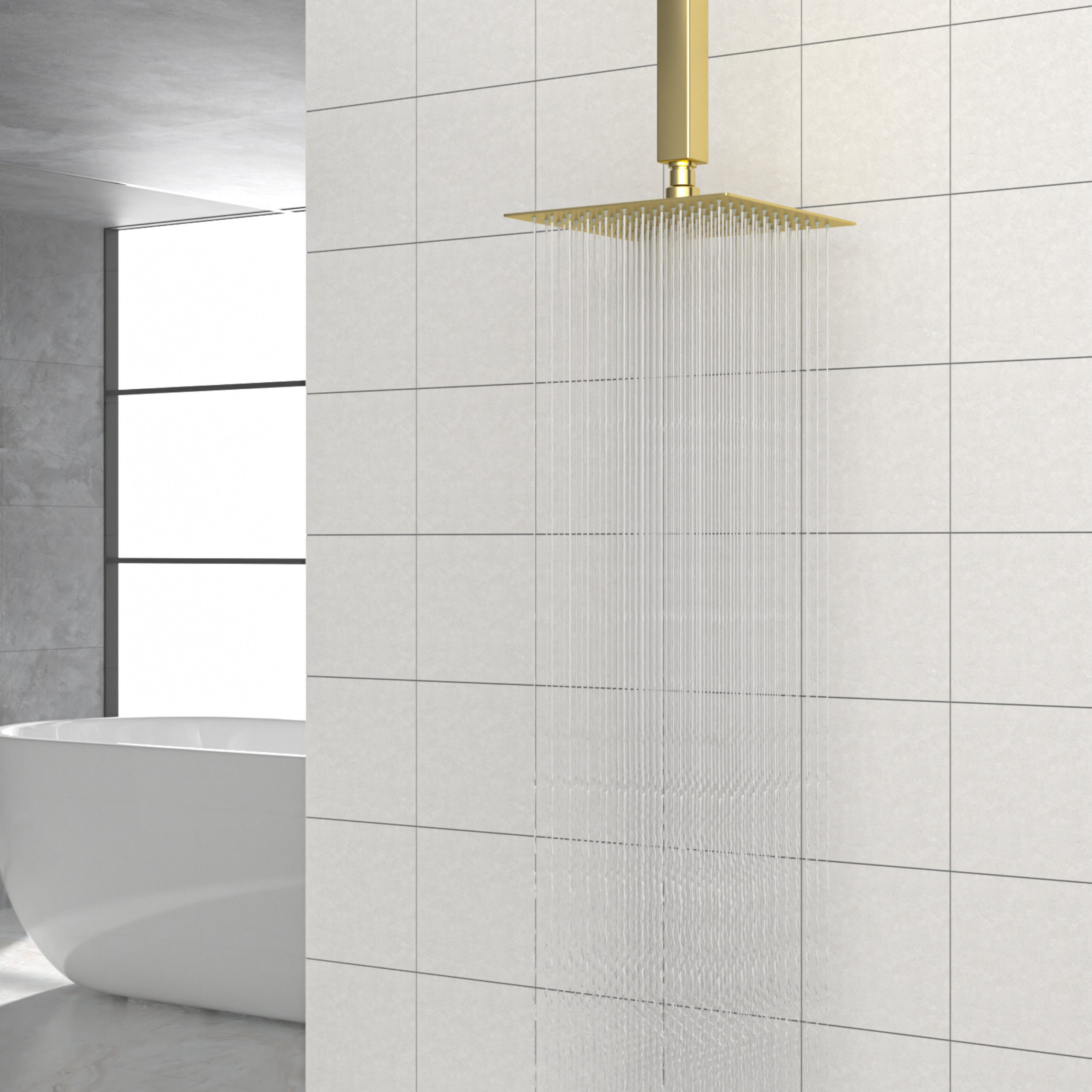 Arch Glass Designs 8-Inch Square Ceiling Shower Head | Wayfair