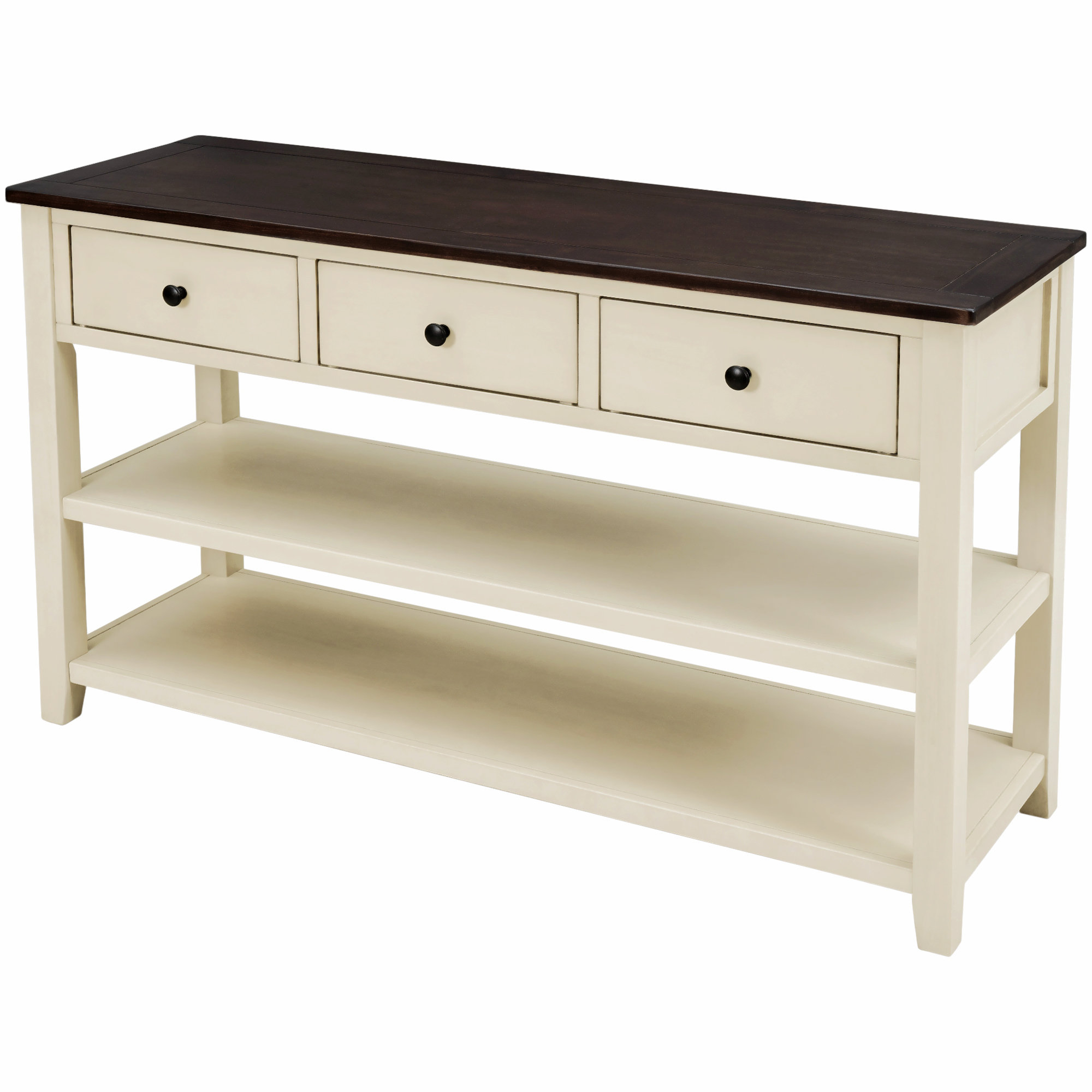 Red Barrel Studio® Cevat 50"W Rustic Console Table With 2 Open Shelves ...