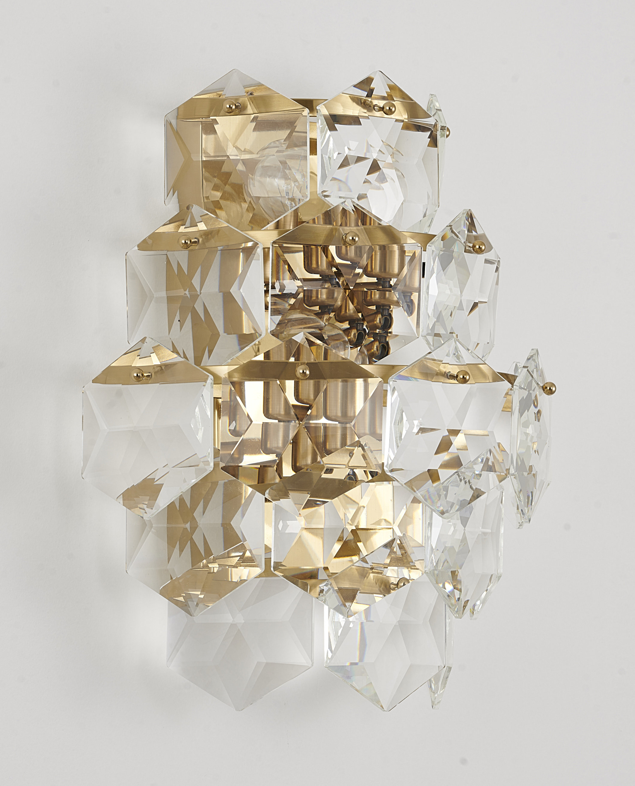 Everly Quinn Armed 3-Light Stainless Steel Wall Sconce With Clear ...