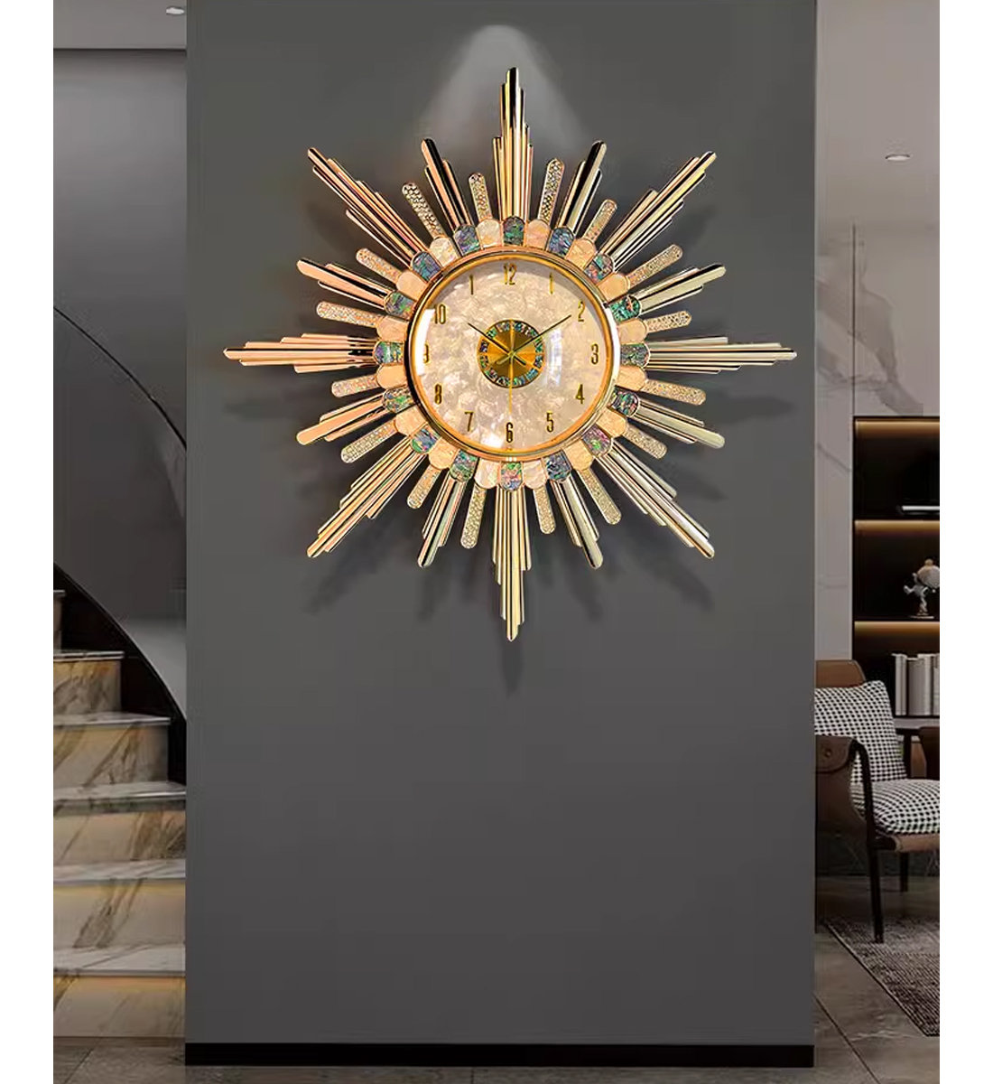 Stella Trek Golden Metal Seashell Free Form Wall Clocks | Wayfair
