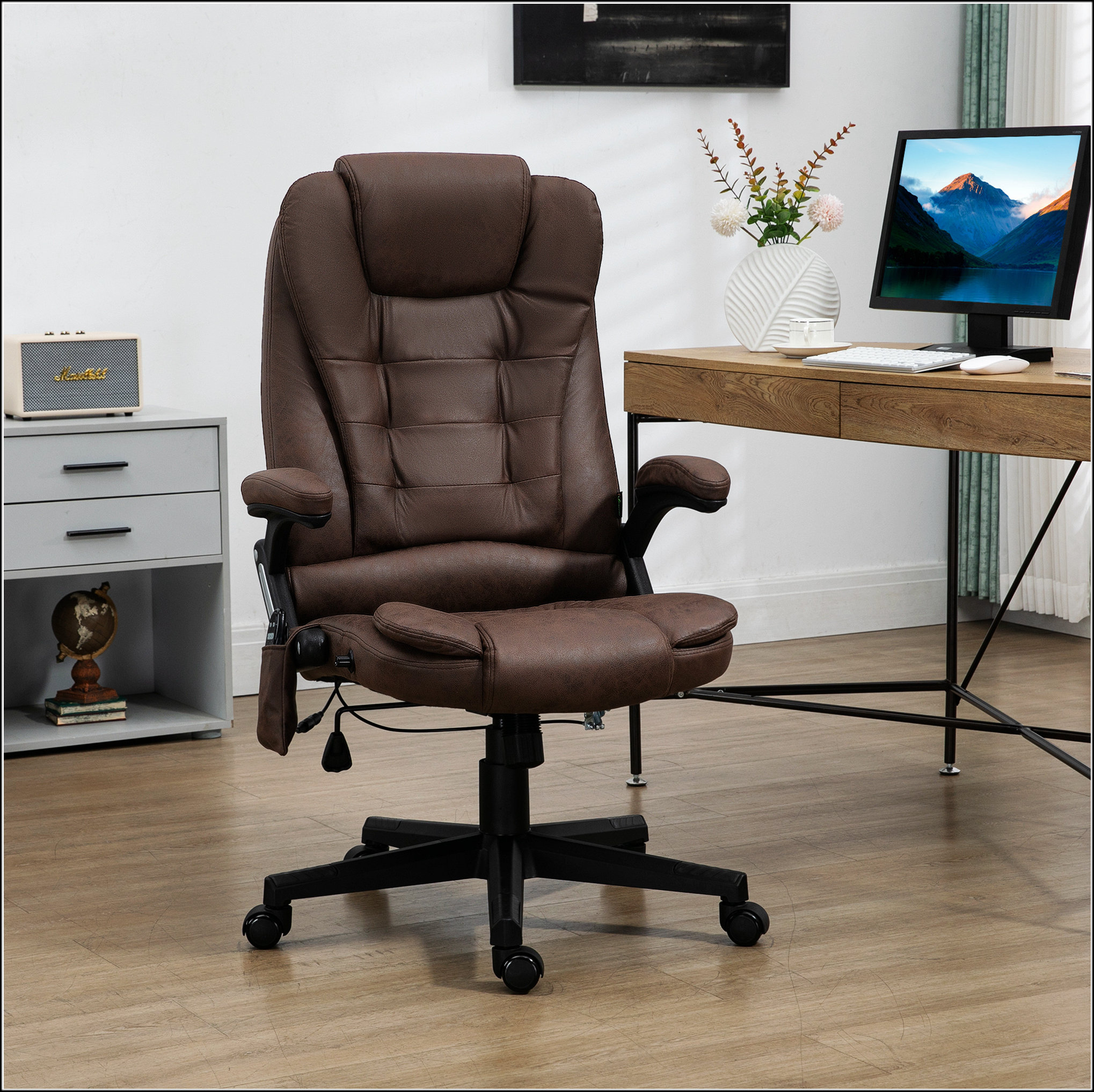 Inbox Zero Comfortable Executive Office Chair with Advanced Massage and ...