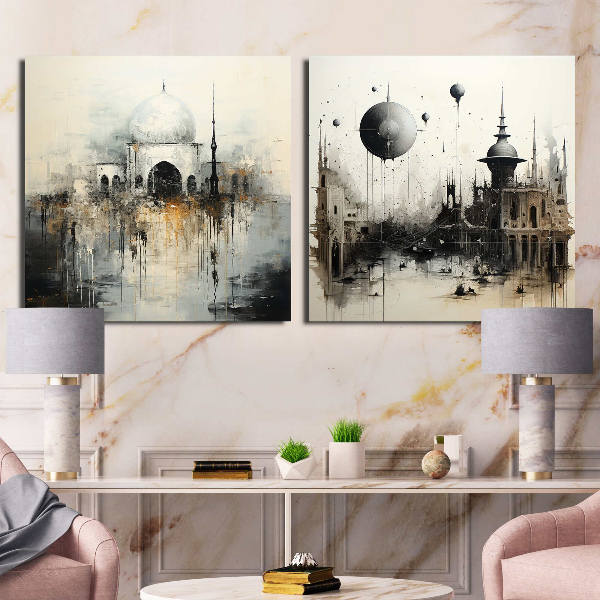 Lark Manor™ Islam Minimalism Mosque - Islam Square Collage Set Of 2 ...