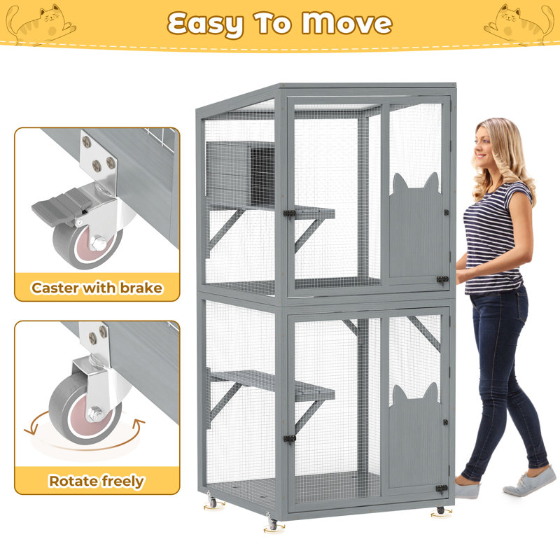 Tucker Murphy Pet™ Catio Outdoor Cat Enclosure Window Access, Outdoor ...