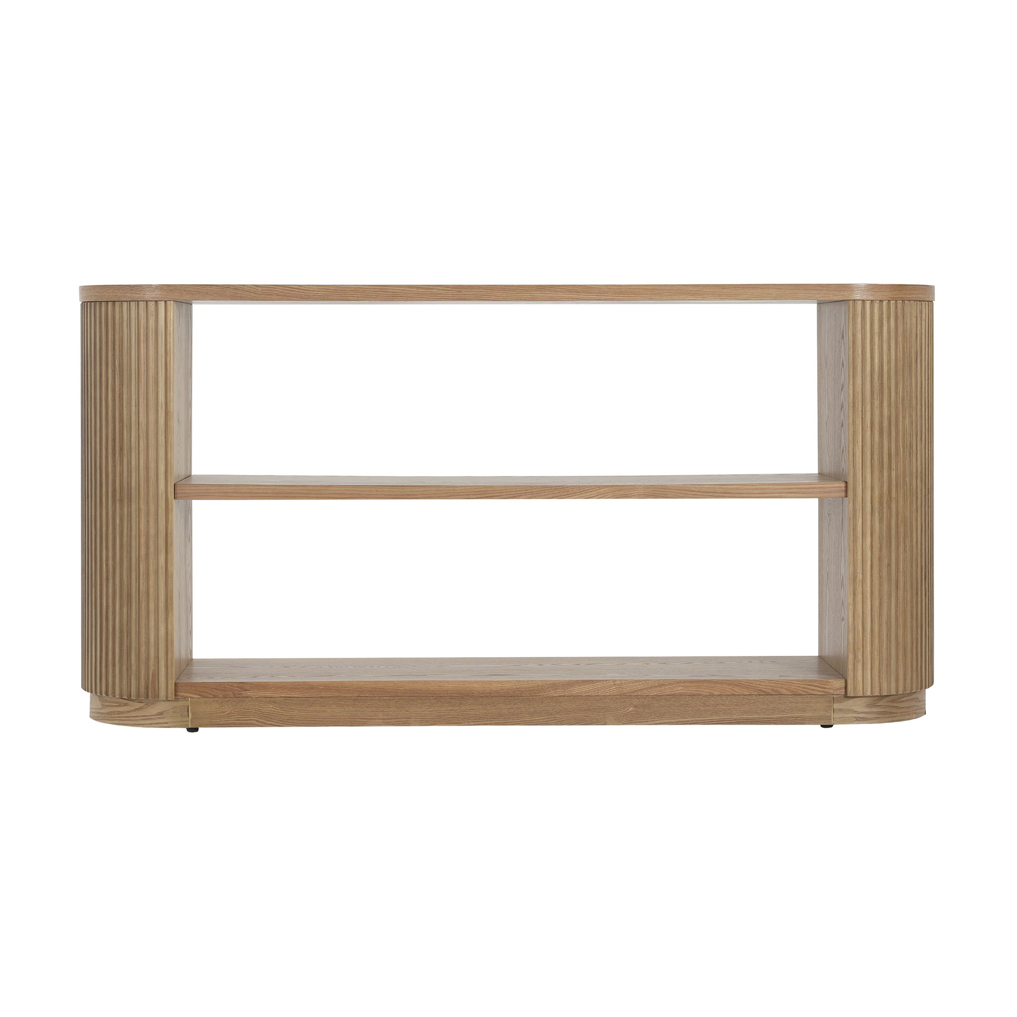 Latitude Run® A multi-functional corridor table with an open shelf and elegant wood grain | Wayfair