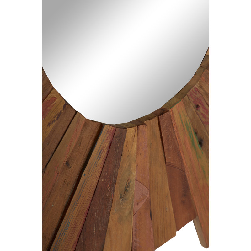 Highland Dunes Micaela Wood Asymmetrical Wall Mirror | Wayfair