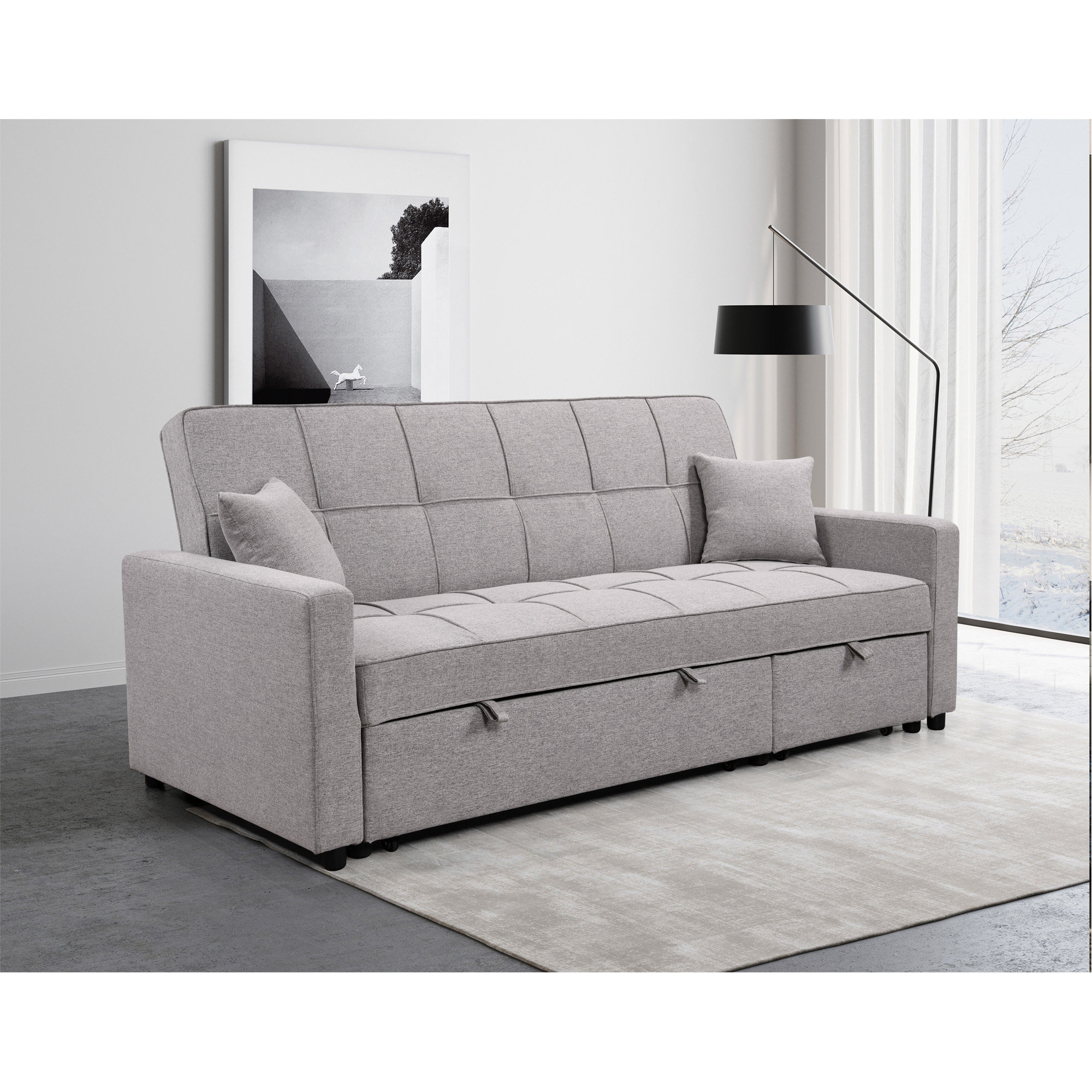 Latitude Run® Versatile Sofa Bed With Adjustable Backrest And Pull-Out ...