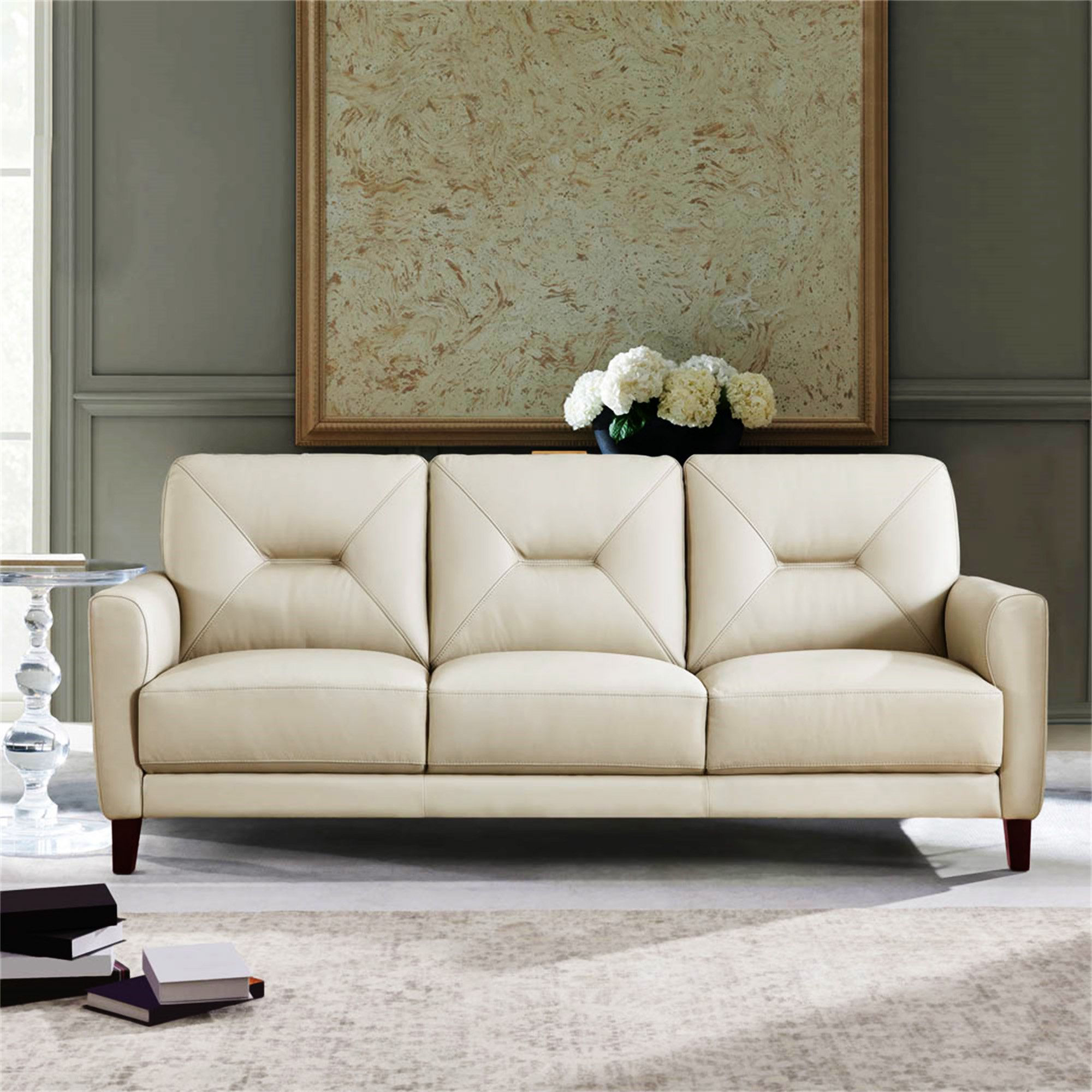 Corrigan Studio® Mavis Leather Sofa | Wayfair