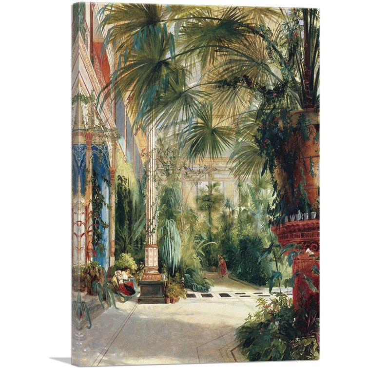 ARTCANVAS The Interior Of The Palm House 1832 On Canvas by Carl Blechen ...